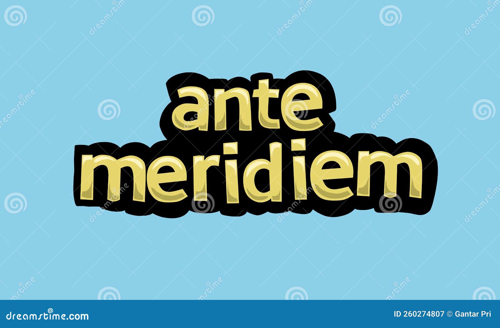 ANTE MERIDIEM Writing Vector Design on a Blue Background Stock Vector ...