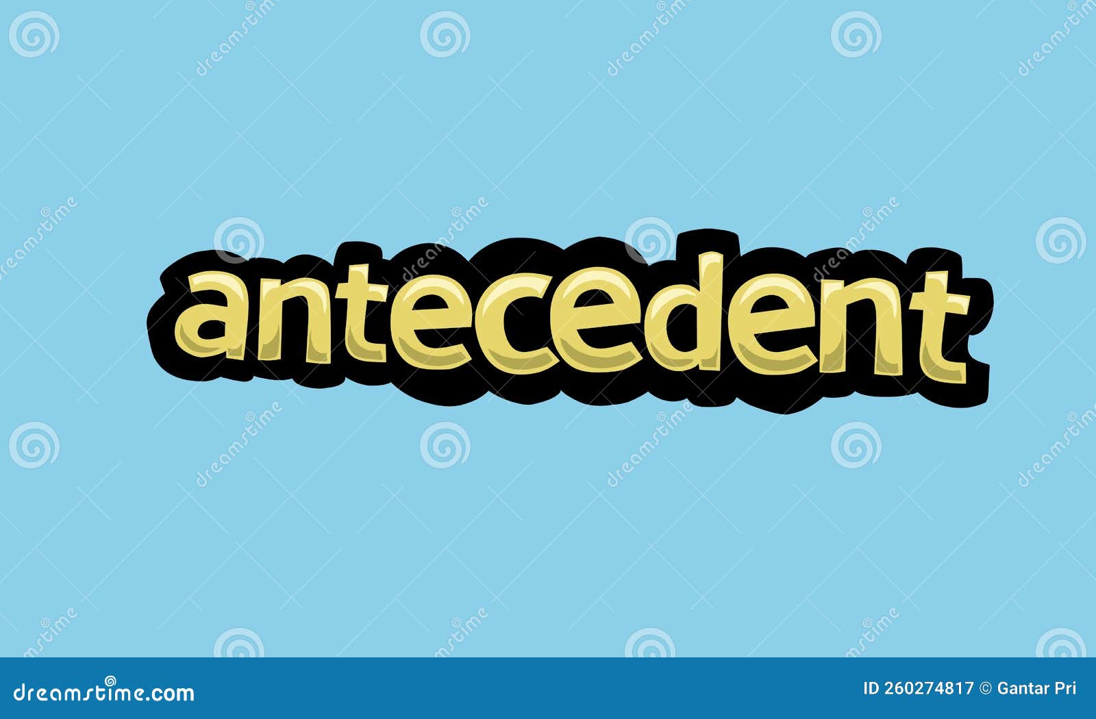 ANTECEDENT Writing Vector Design on a Blue Background Stock Vector ...