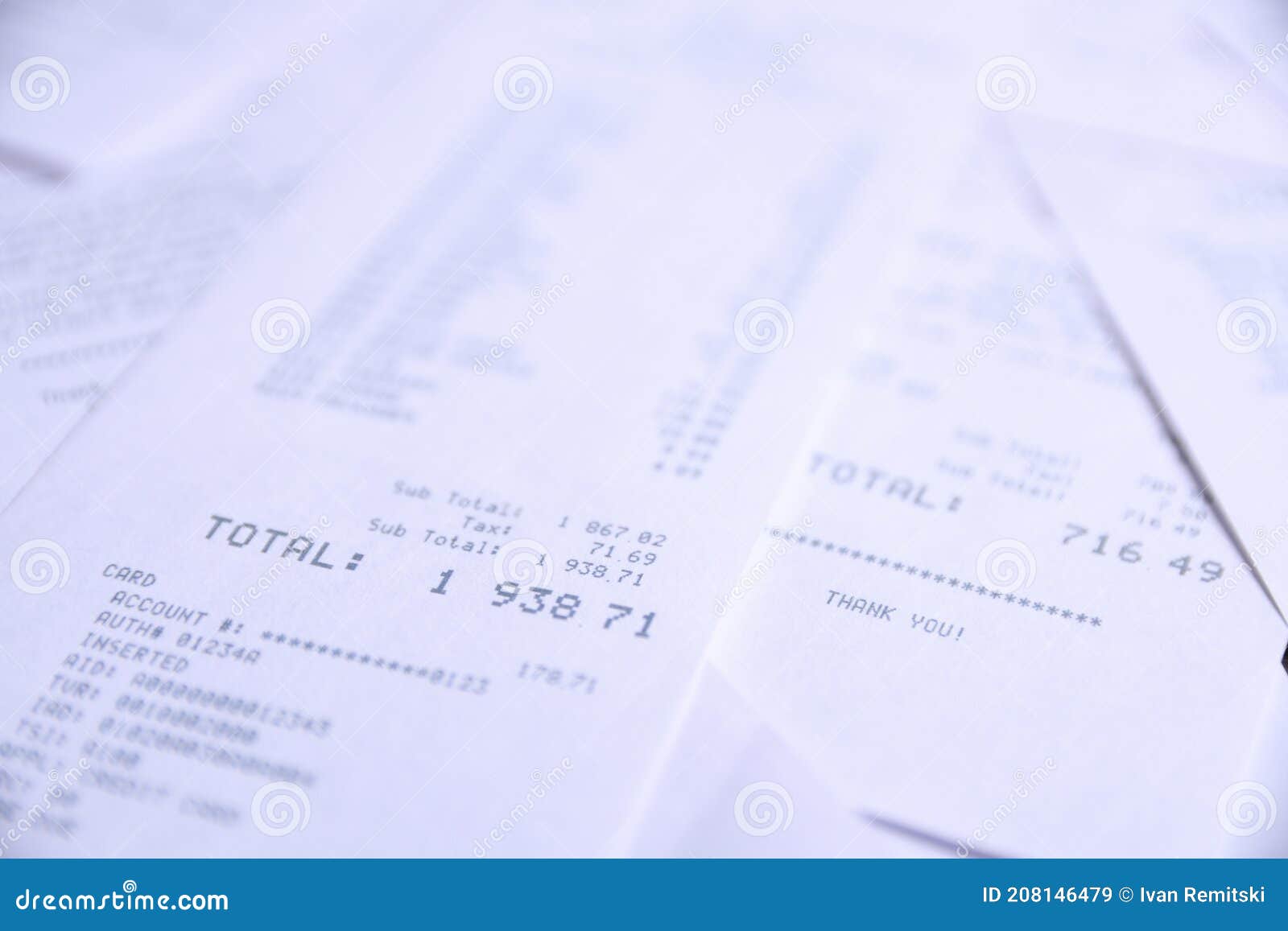 Antecedentes De Cheques De Compras En Tiendas. Primer Plano Imagen de ...