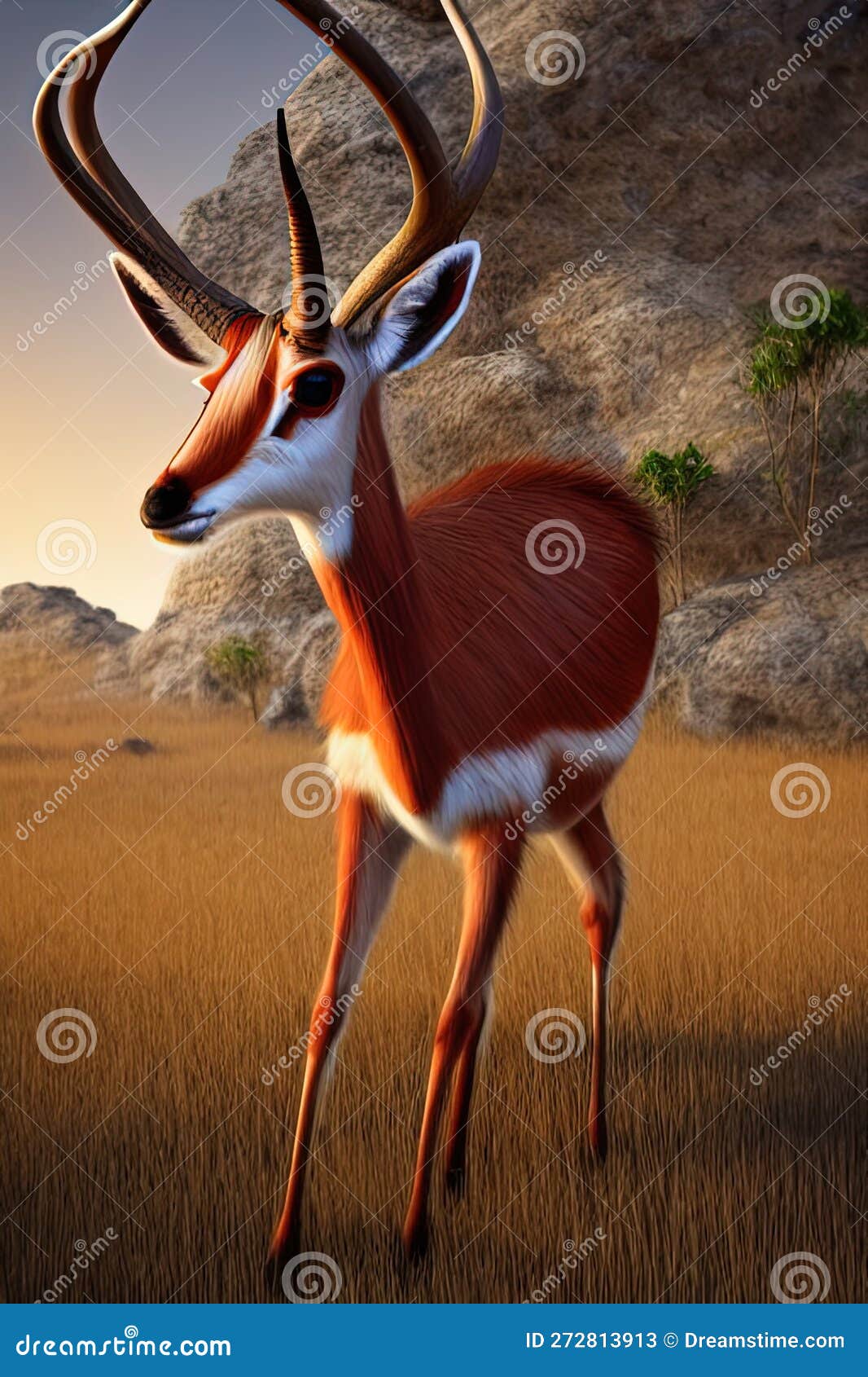 Antelope Animal. AI Generated. Stock Illustration - Illustration of ...