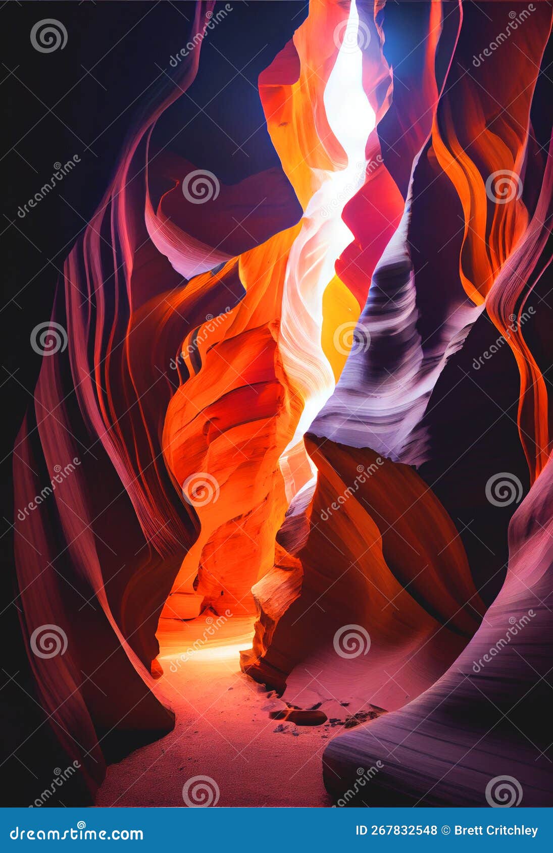 Antelope canyon inside stock illustration. Illustration of sand - 267832548