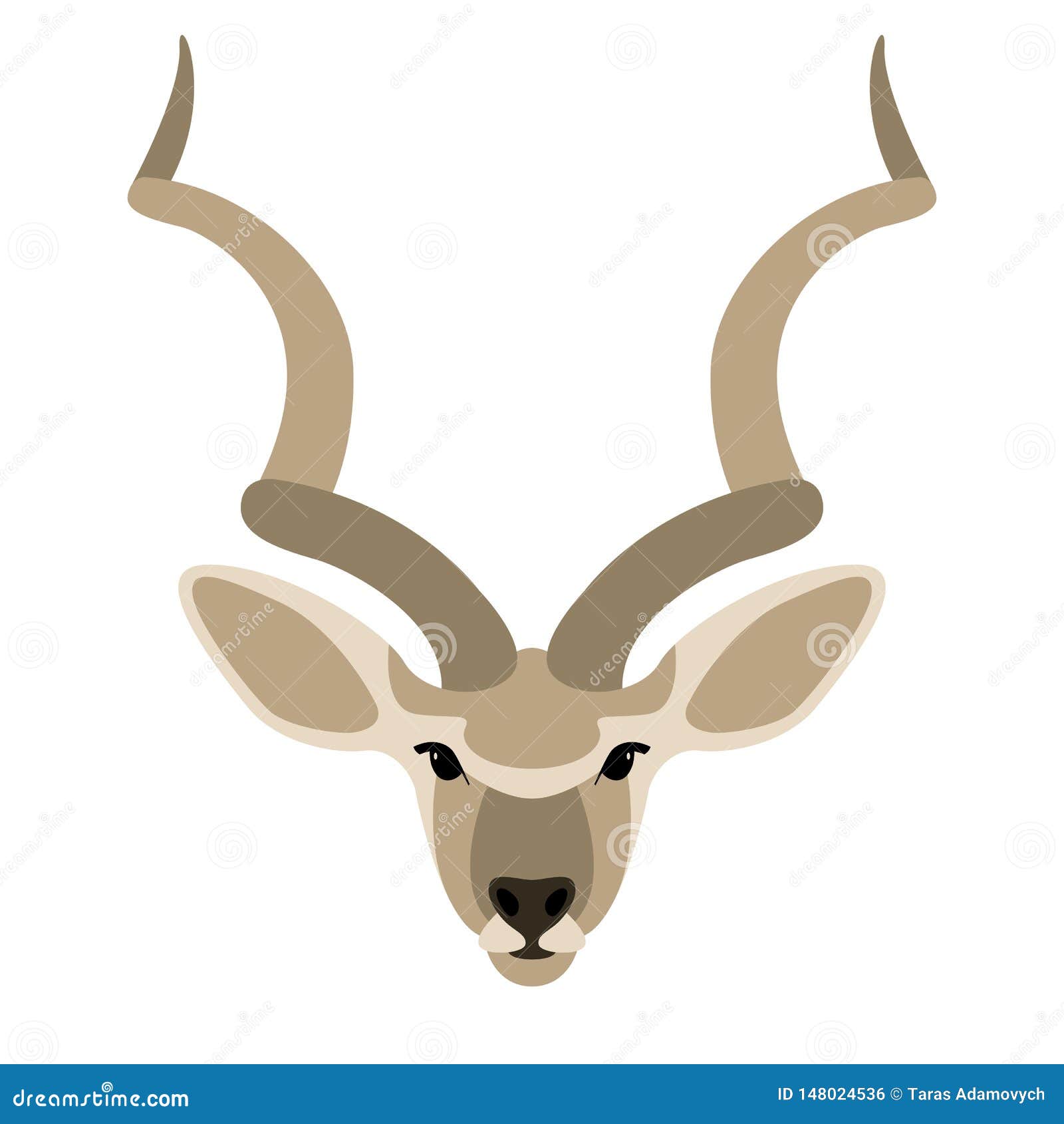 Antelope Face Head Glasses Vector Illustration Flat Style Front ...