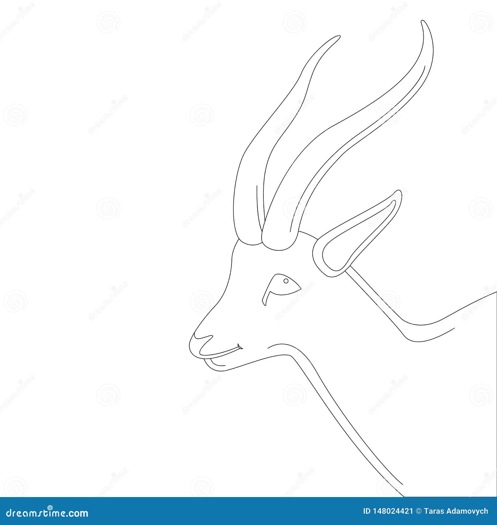 Antelope Head , Vector Illustration,lining Draw,profile Stock Vector ...