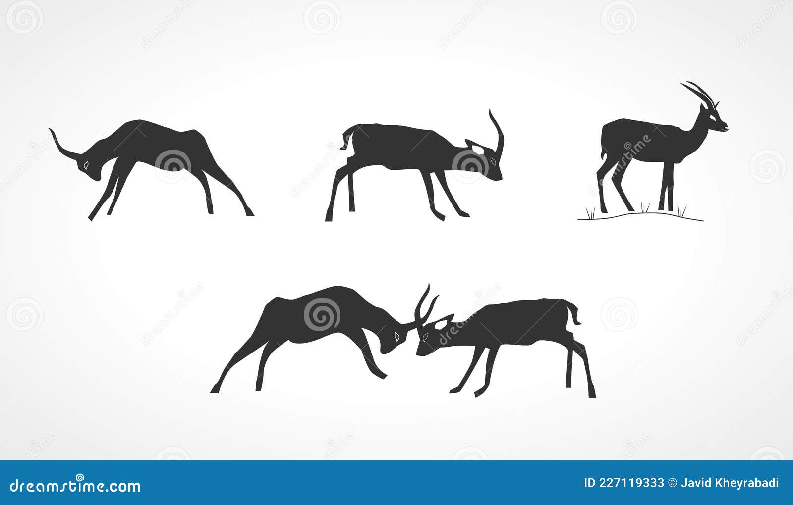 Antelope Icon Set. Antelope Silhouette Stock Vector - Illustration of ...