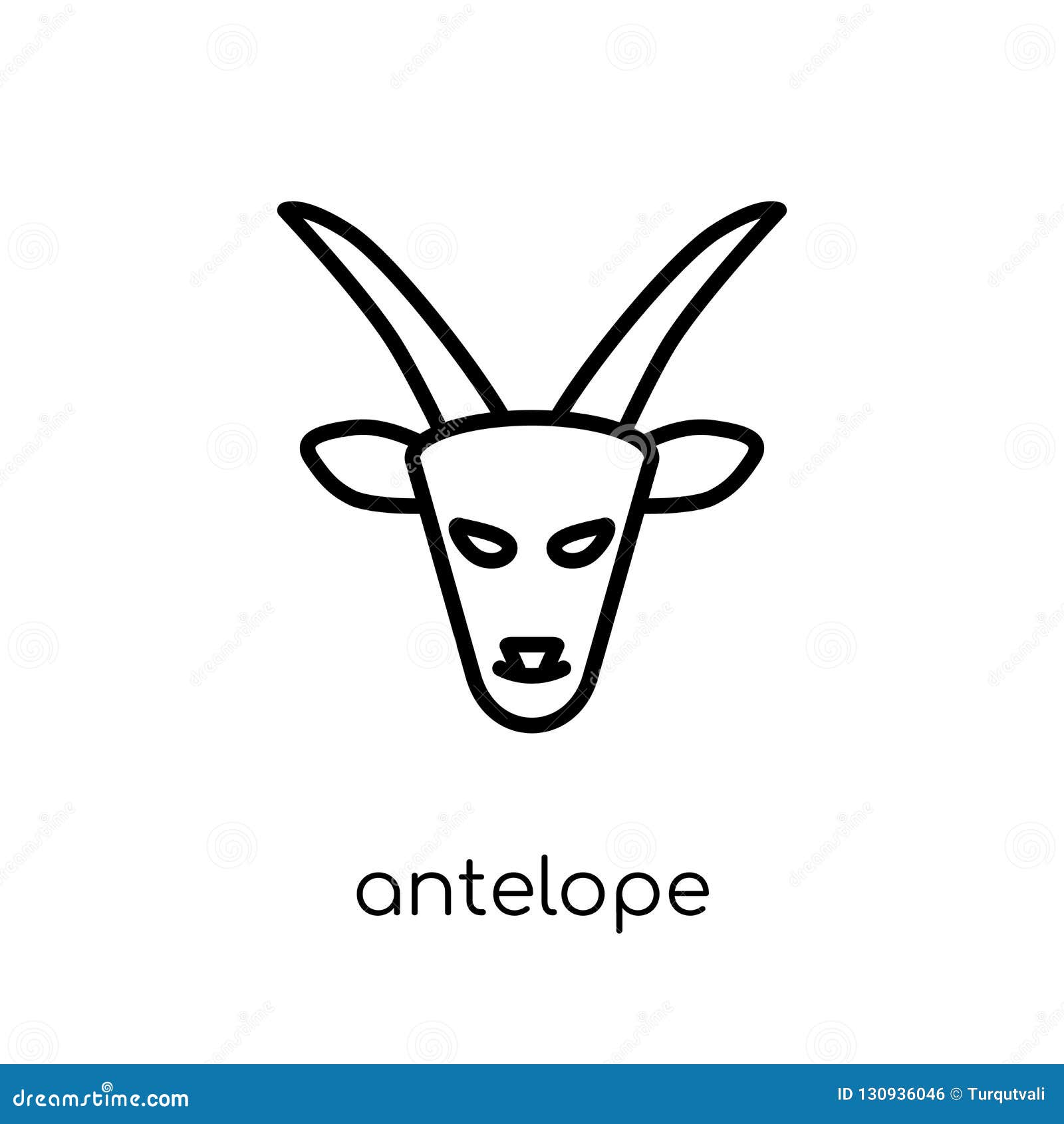 Antelope Icon. Trendy Modern Flat Linear Vector Antelope Icon on Stock ...