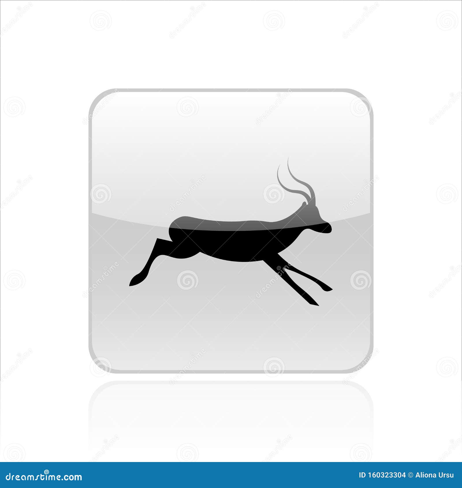 Antelope icon vector stock vector. Illustration of icon - 160323304