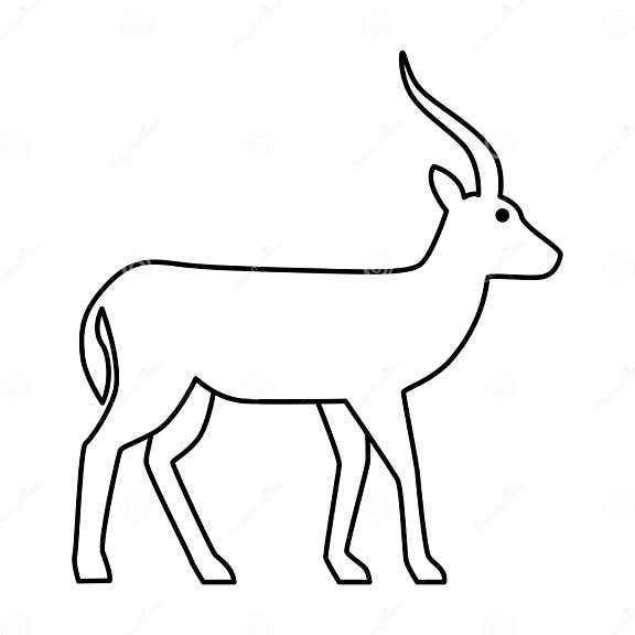 Antelope Icon Vector on Trendy Design Stock Illustration - Illustration of nature, graphic ...