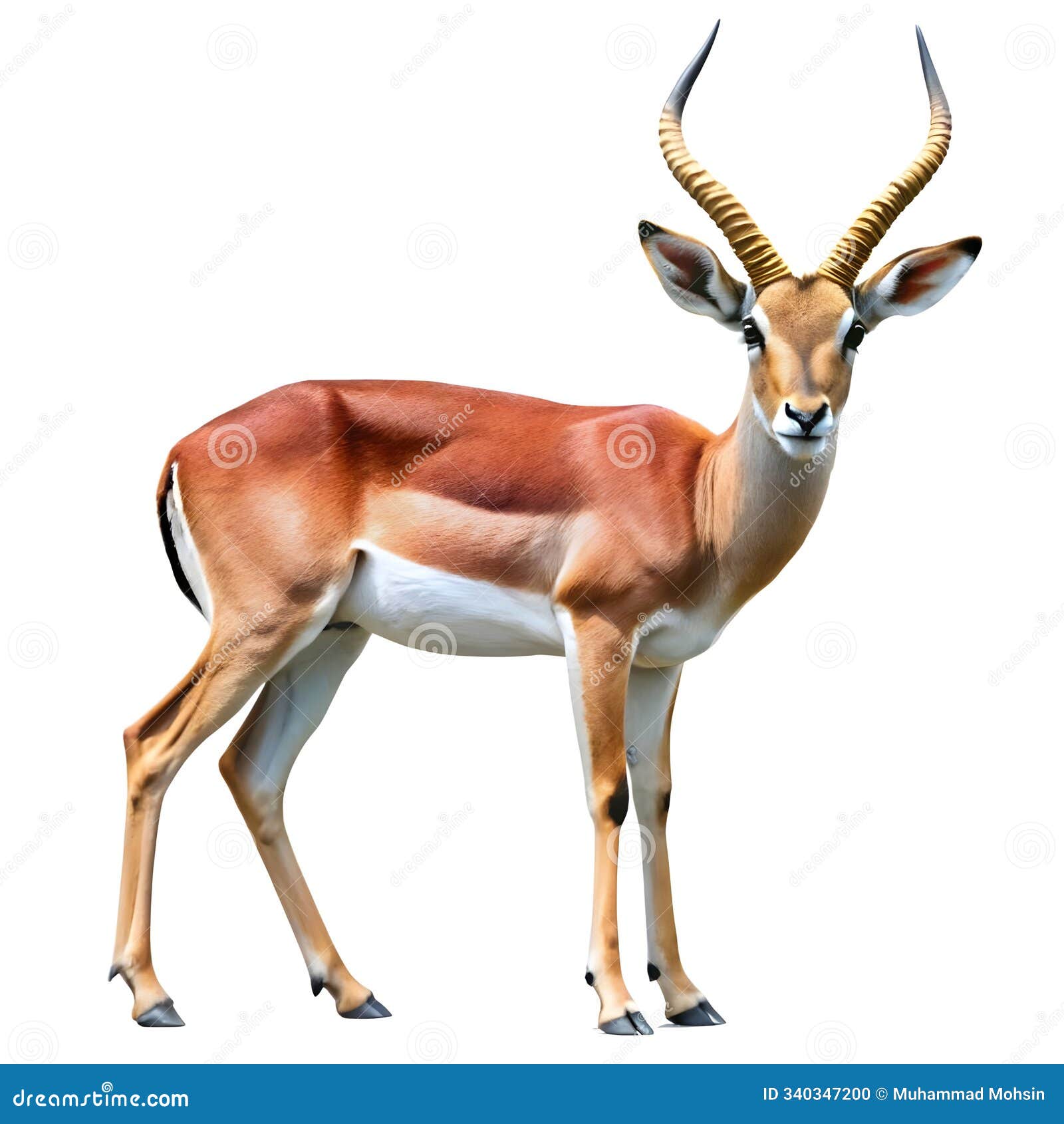 Beautiful Antelope Isolated on White Background Stock Illustration ...