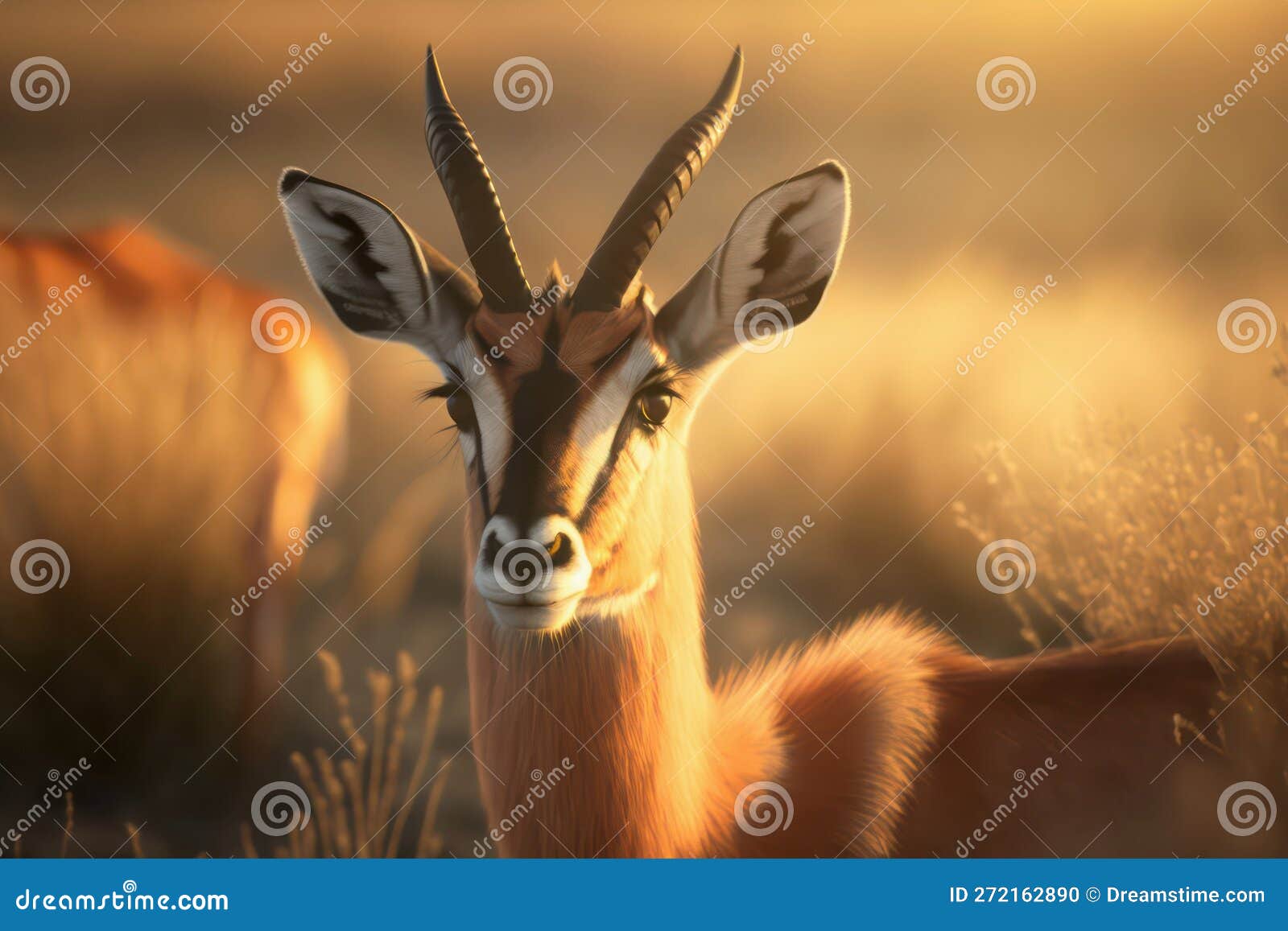 Portrait of an antelope. stock photo. Image of sunrise - 272162890