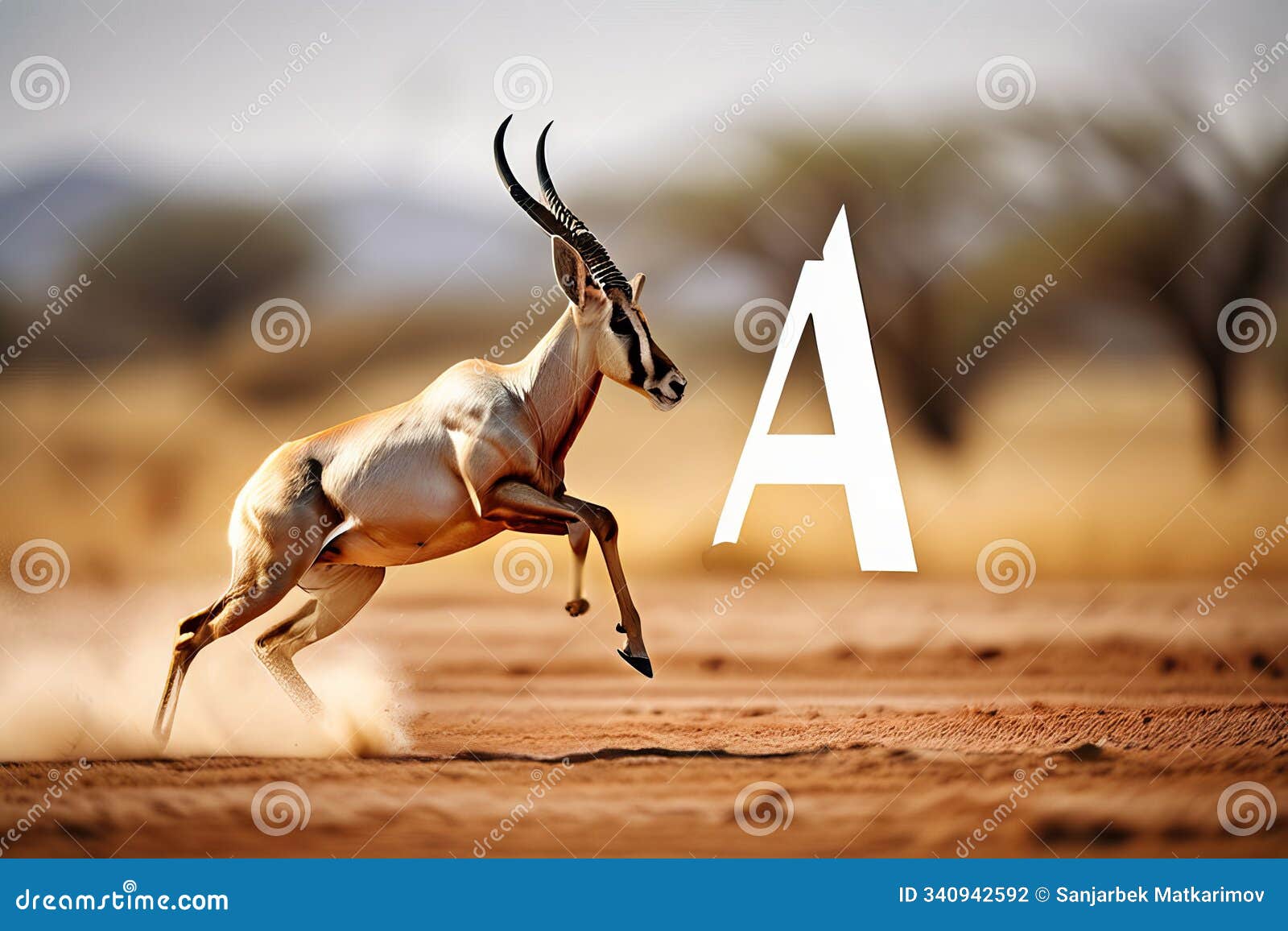 A Antelope Pose Motion Blur a Letter a Formed by an Antelope in Stock ...