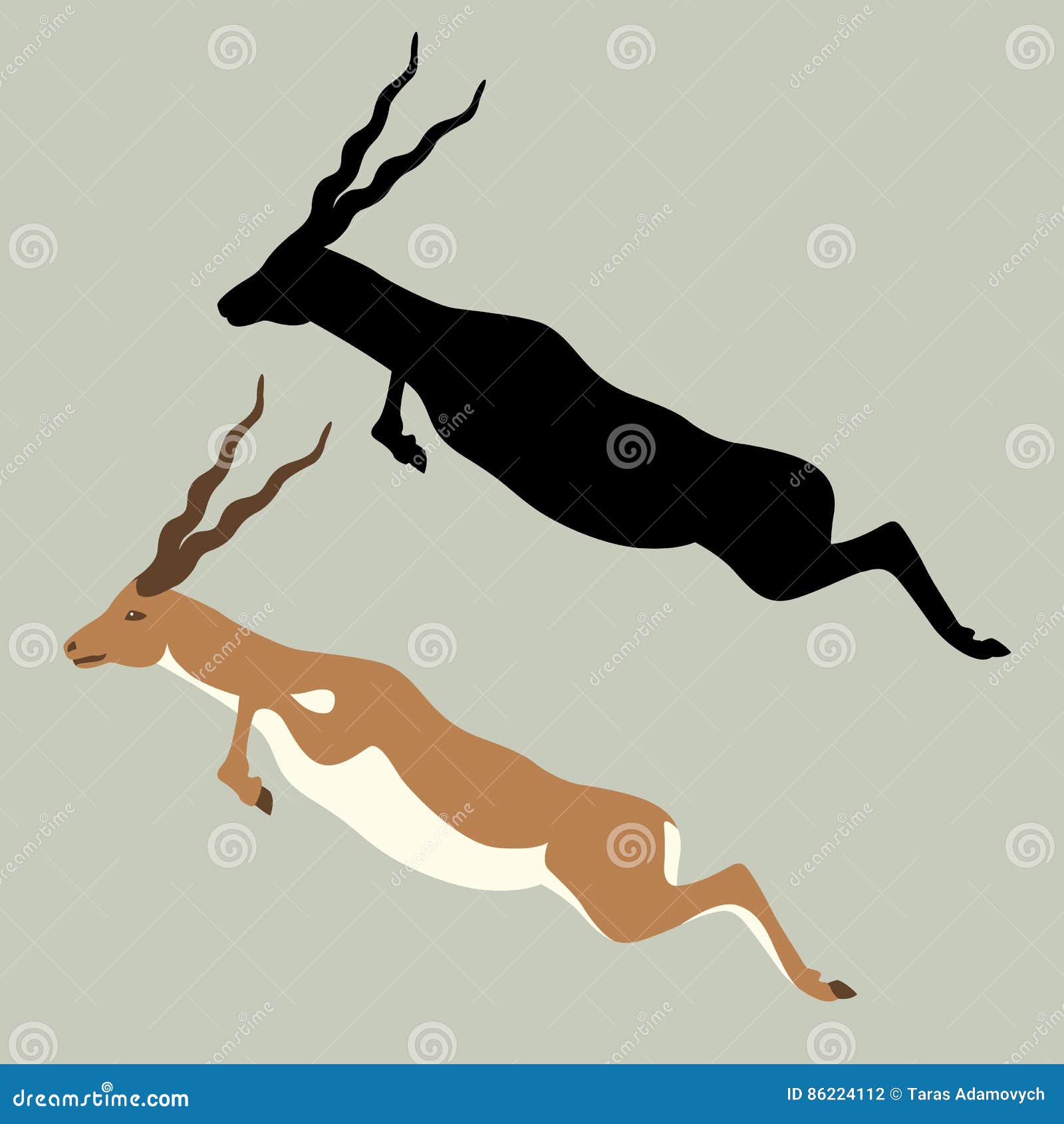 Antelope Vector Illustration Style Flat Stock Vector - Illustration of ...