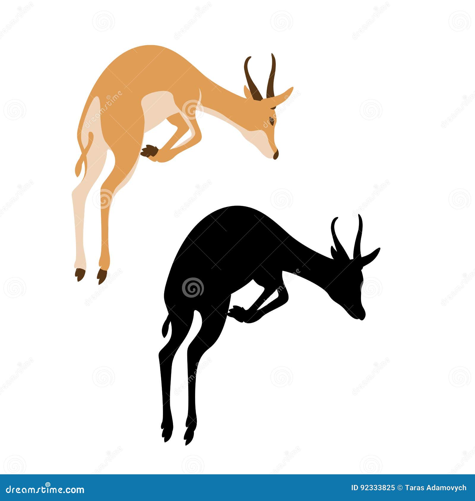 Antelope Vector Illustration Style Flat Stock Vector - Illustration of ...