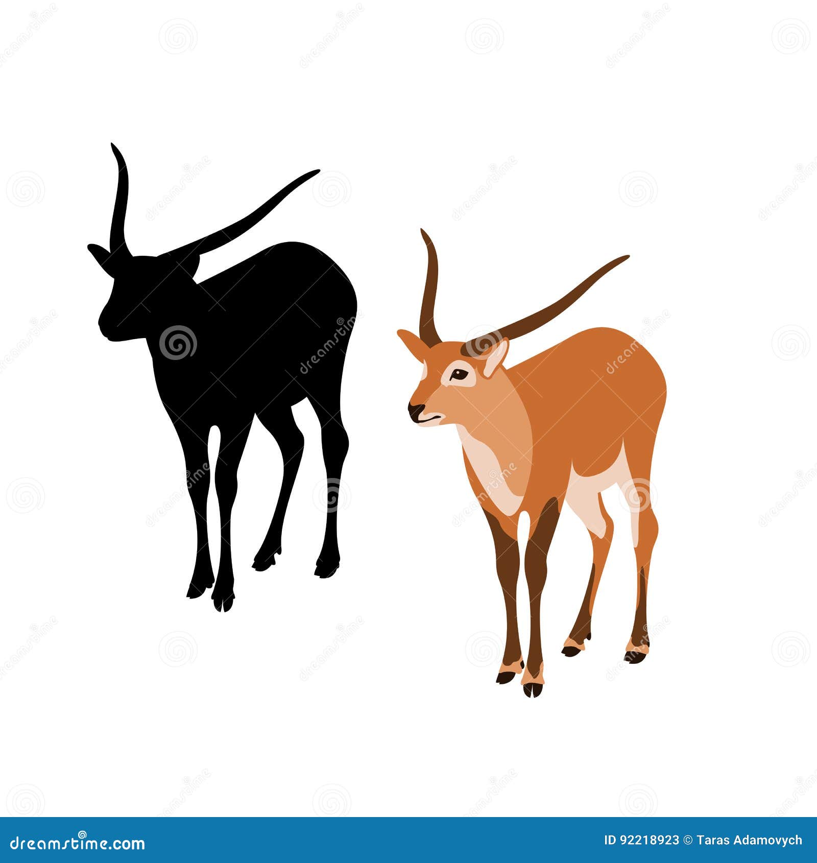 Antelope Vector Illustration Style Flat Stock Vector - Illustration of ...