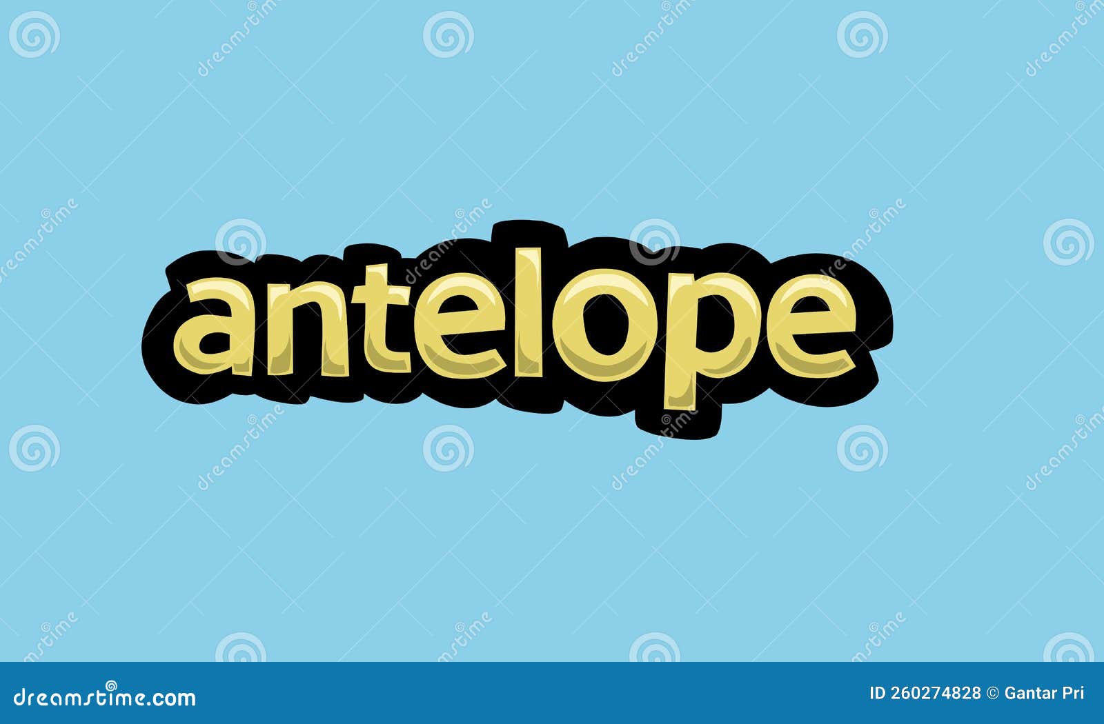 ANTELOPE Writing Vector Design on a Blue Background Stock Vector ...