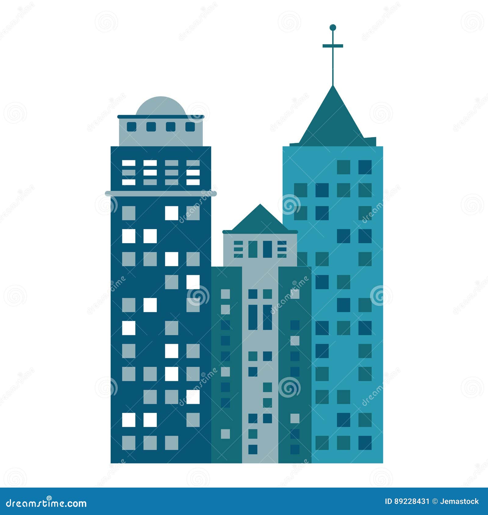 Antena Urbana Constructiva Del Rascacielos Stock de ilustración ...