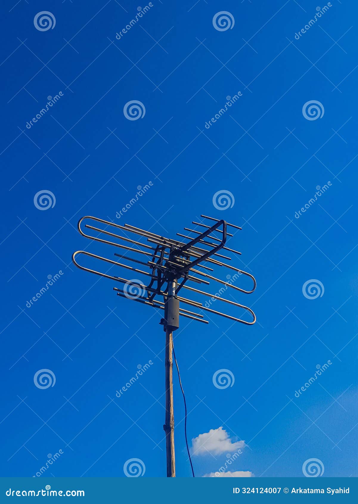 Antenna for Communication Signal on Blue Sky Background Stock Image ...
