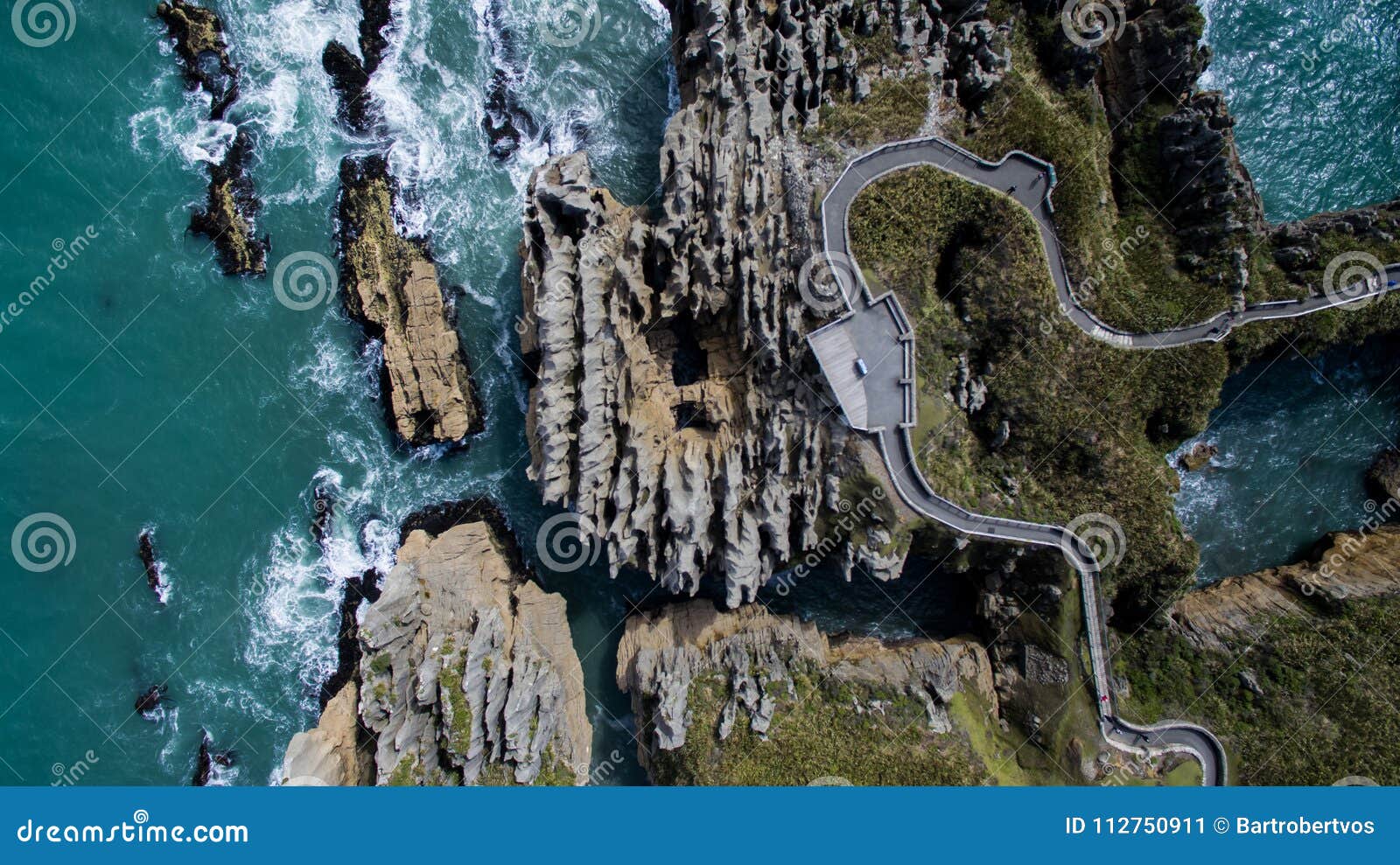 Antenna Delle Rocce Del Pancake in Nuova Zelanda Immagine Stock ...