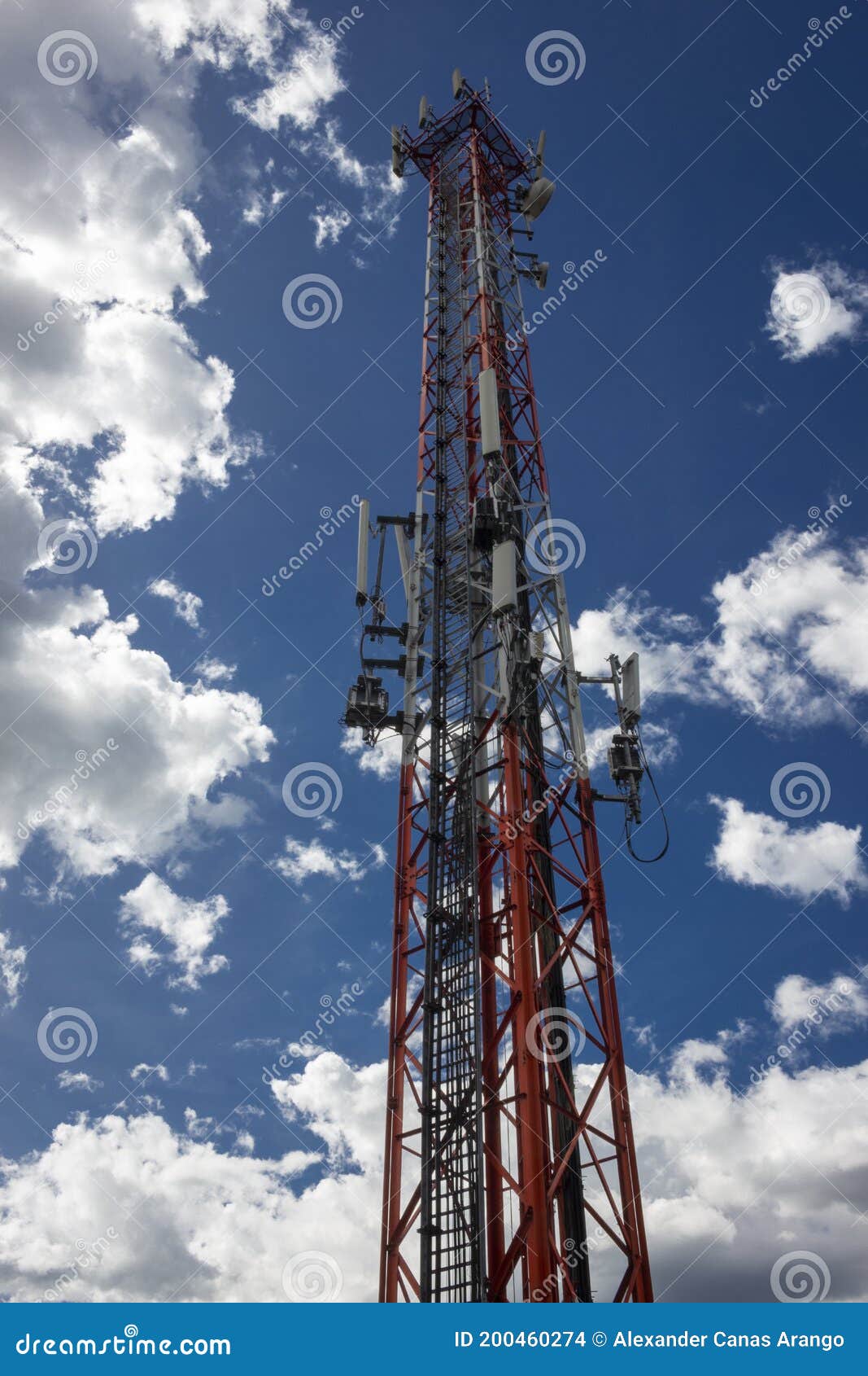 Telecommunication Tower Antenna at Sunset Sky Stock Photo - Image of ...