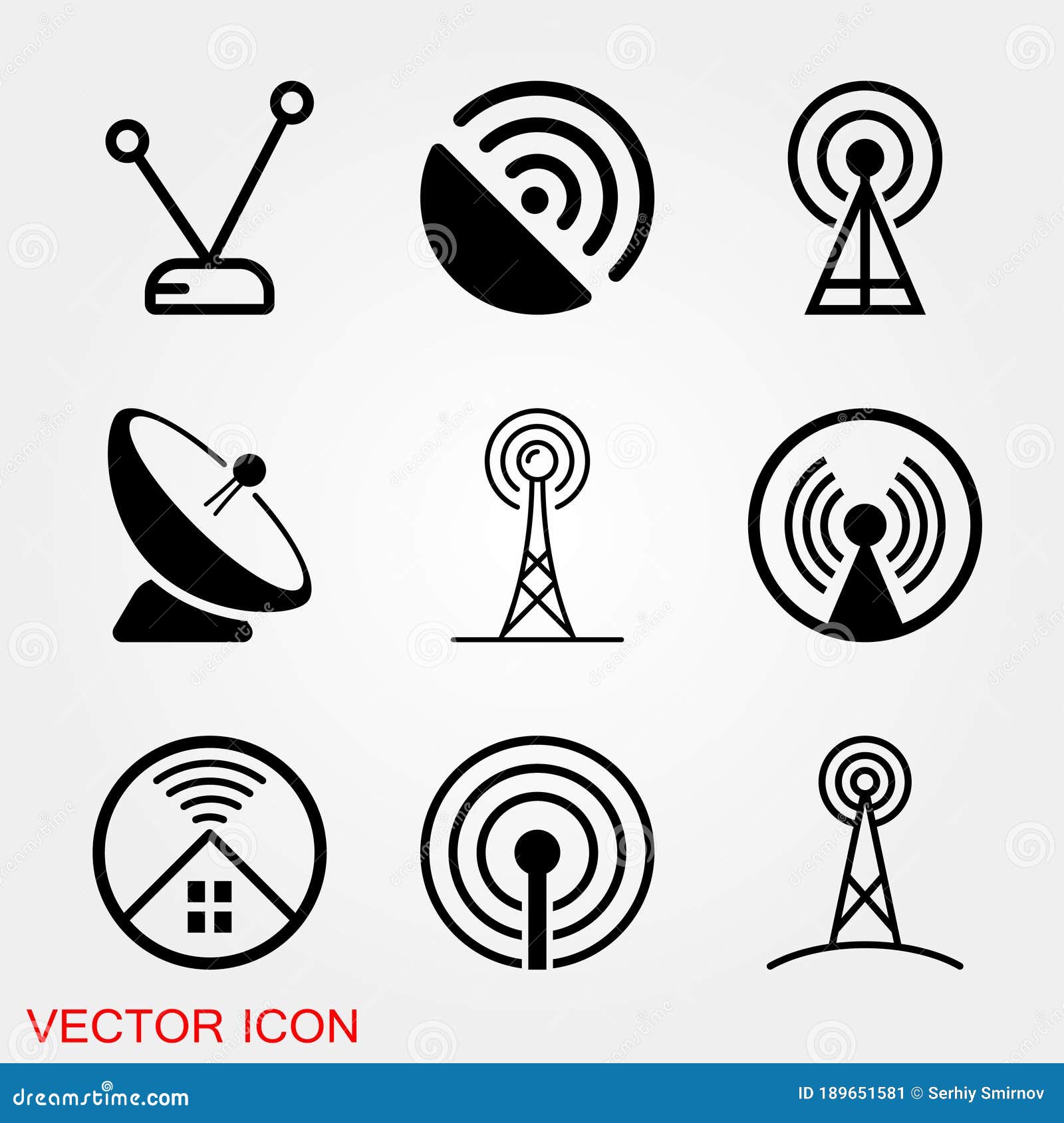 Antenna Icon. Radar Satellite Dish - Vector Icon Stock Illustration ...