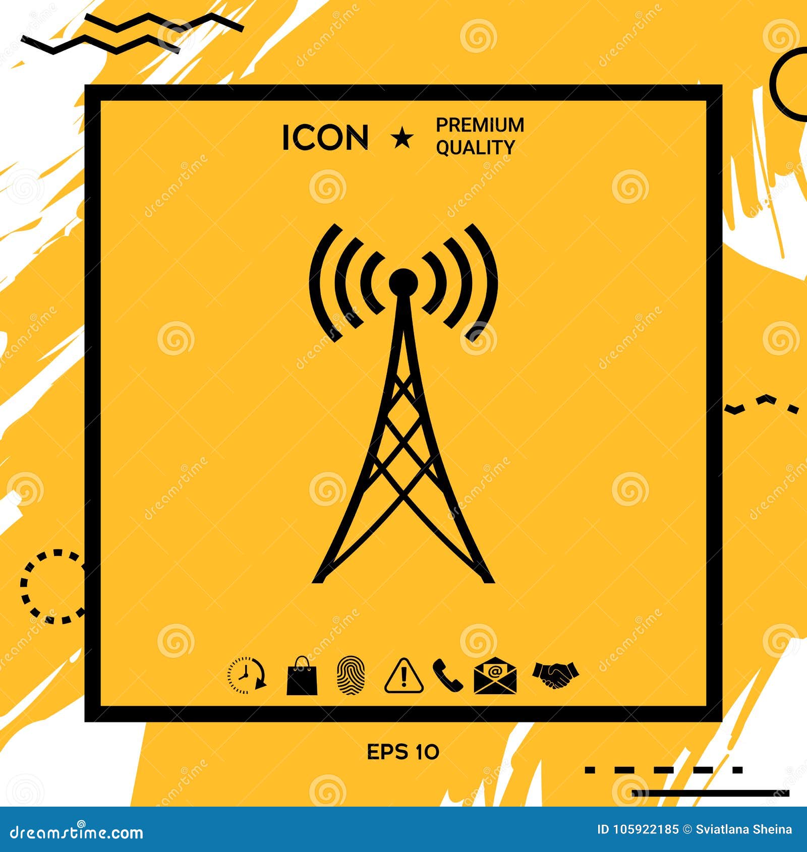 Antenna icon symbol stock vector. Illustration of communication - 105922185