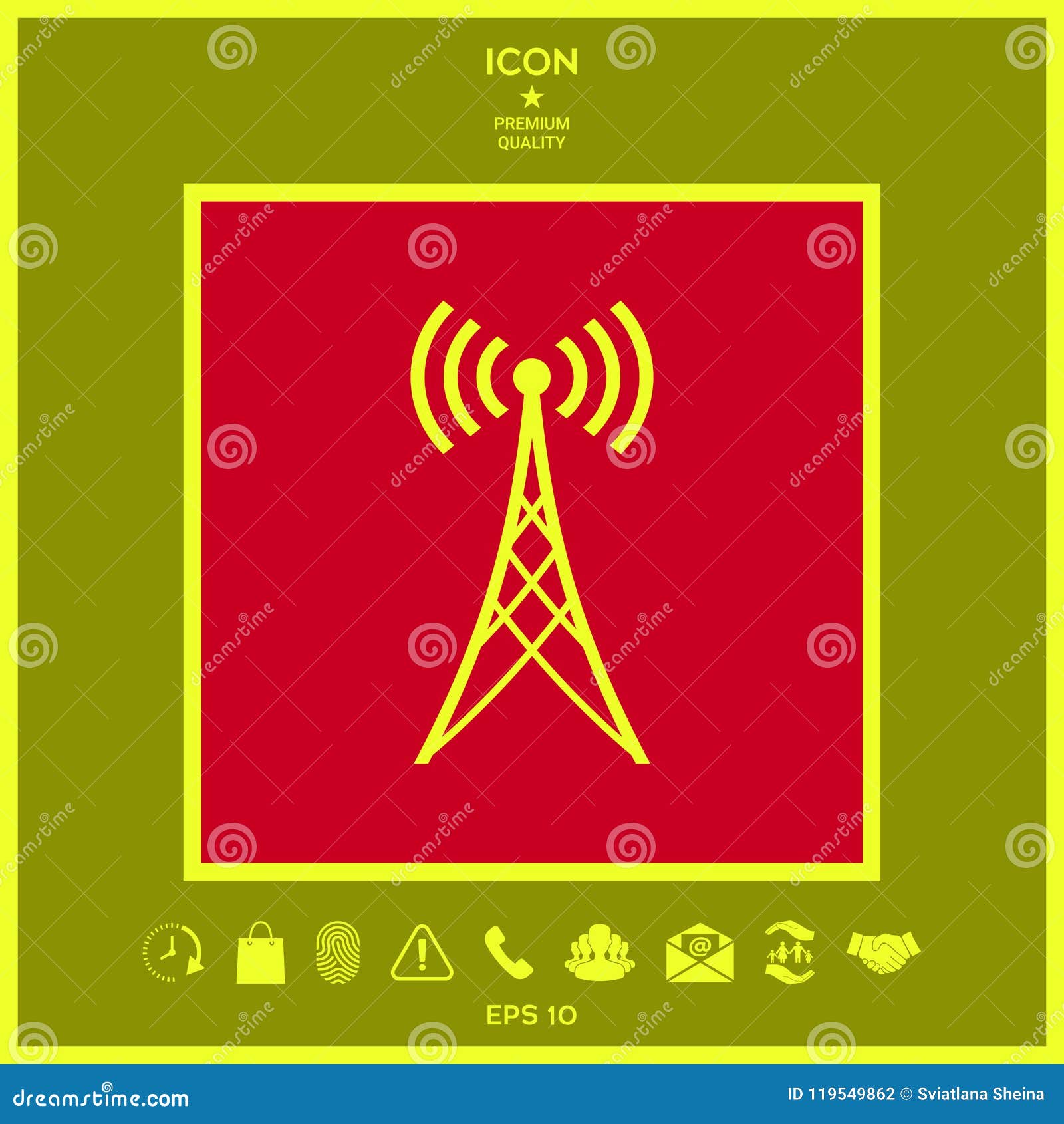 Antenna icon symbol stock vector. Illustration of technology - 119549862