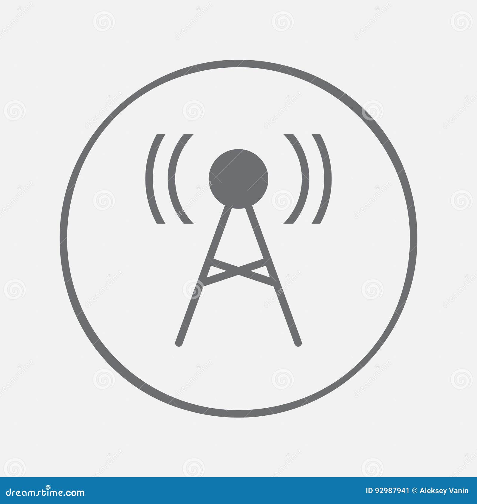 Icon Set With Transmitter, Repeater And Receiver Mast. Flat Design ...