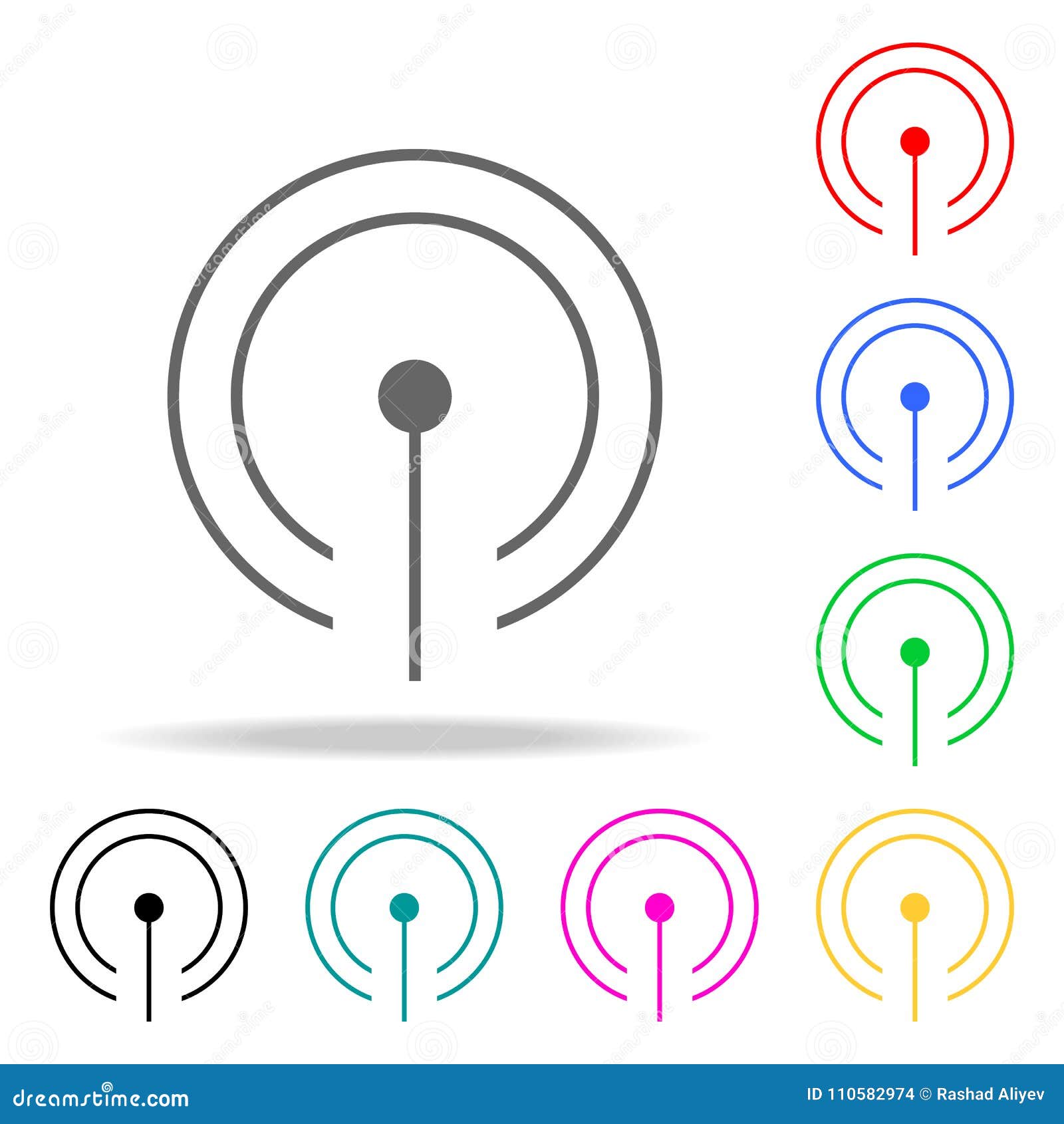 Antenna Icon. Wifi Web Icon. Elements in Multi Colored Icons for Mobile ...
