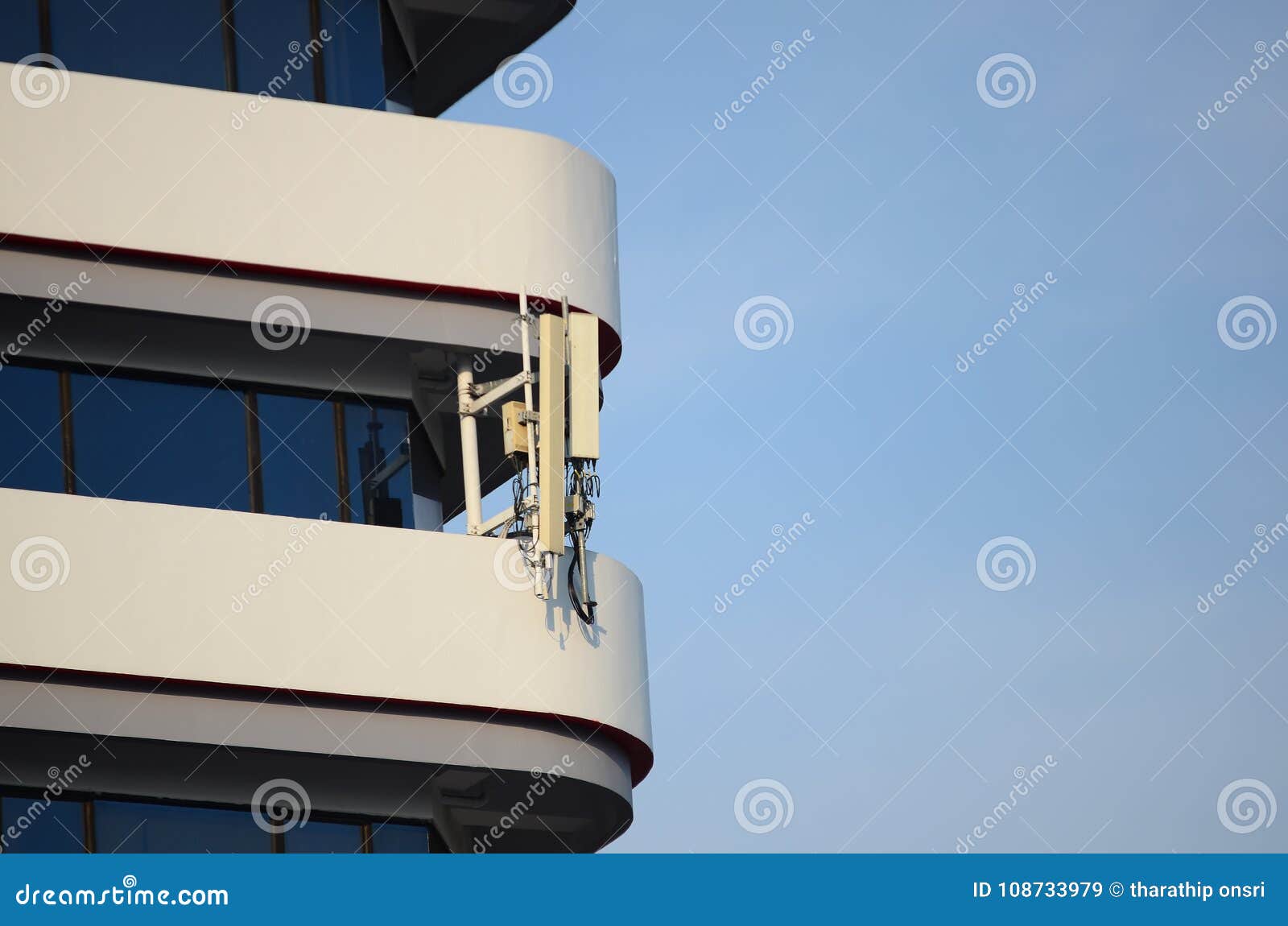 Wireless Communication System on a Tall Building Stock Image - Image of ...