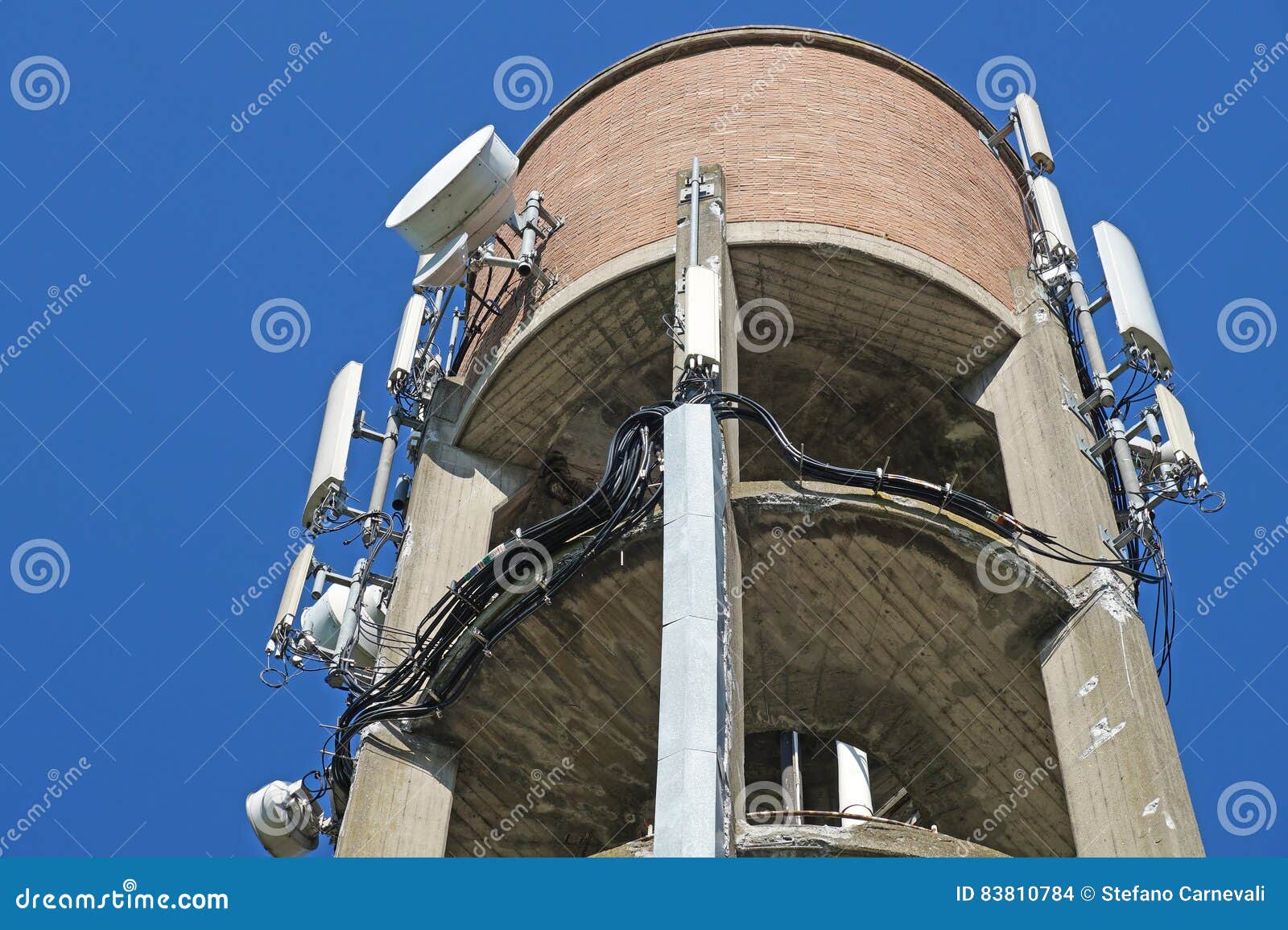 Antenna Installed on Top of Water Tower Stock Photo - Image of wireless ...