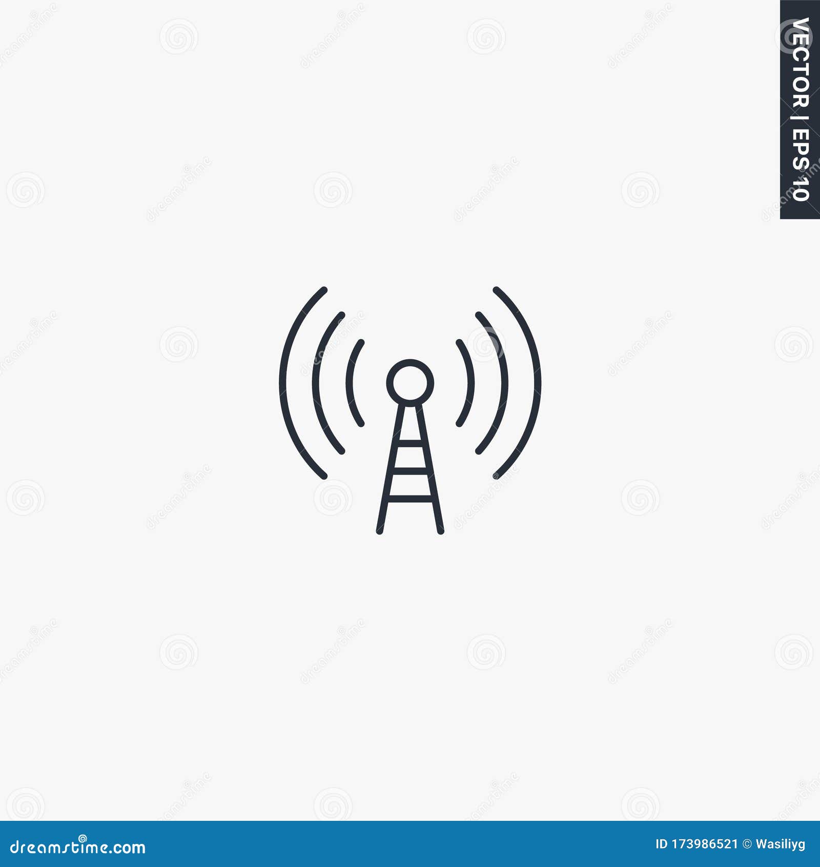 Antenna, Linear Style Sign for Mobile Concept and Web Design Stock ...