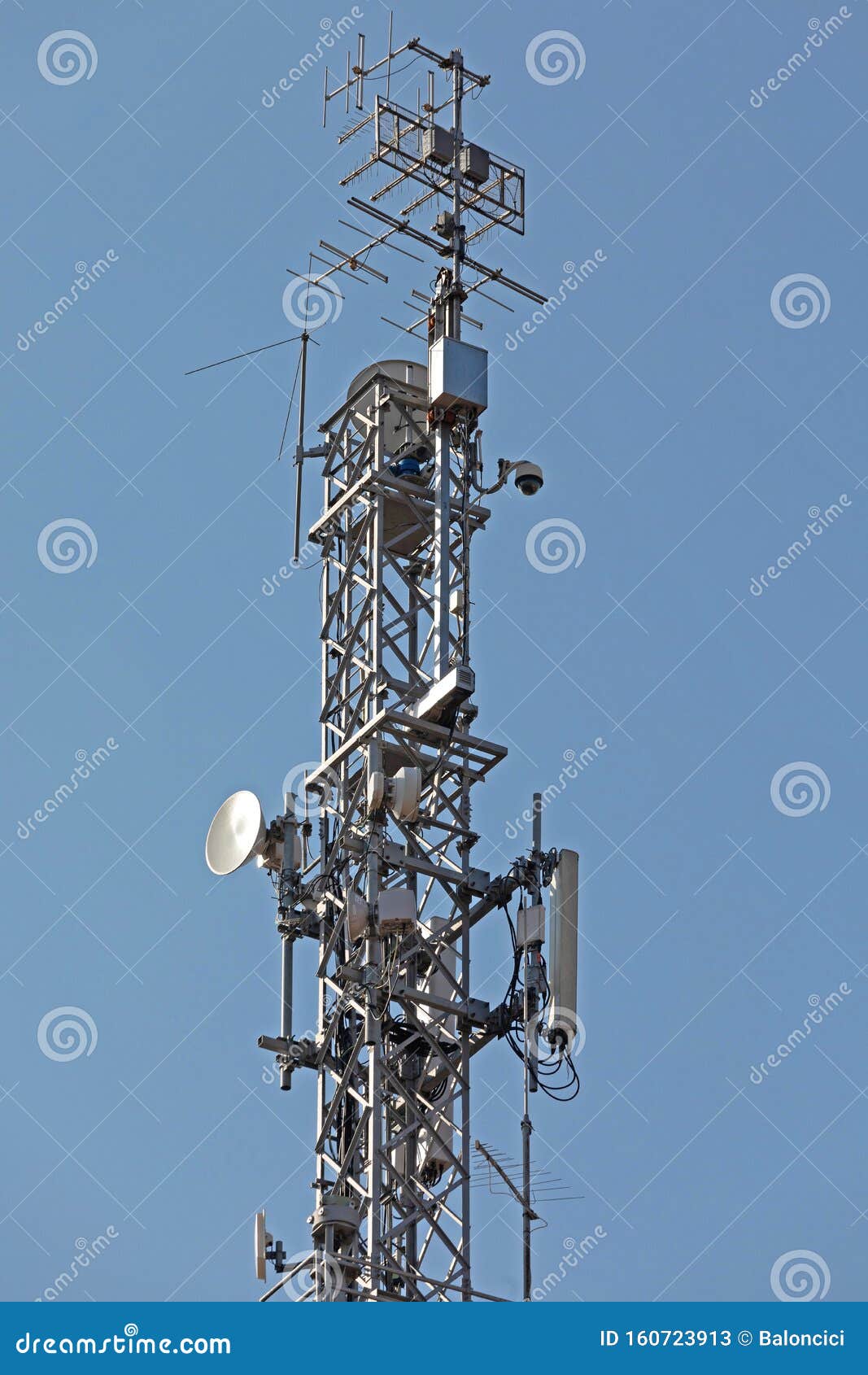 Big Antenna Mast For 3G, 4G And 5G Repeater In The Middle Of The Forest ...