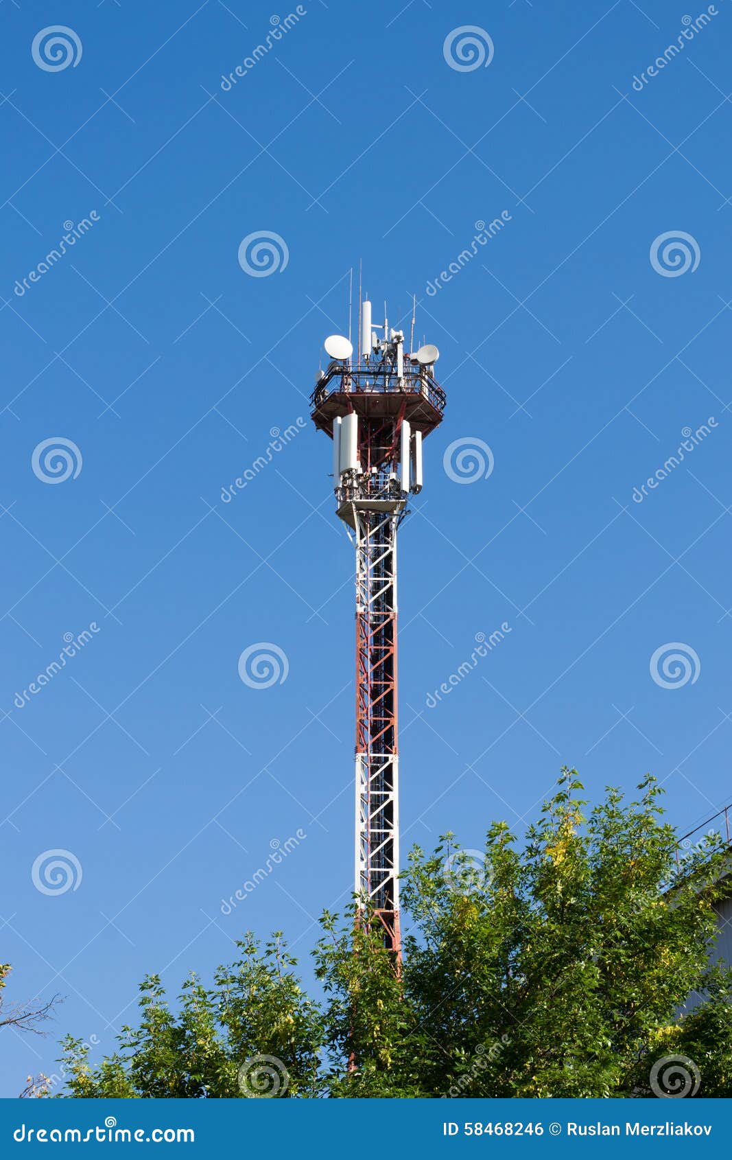 Antenna Mast for Transmitting Mobile Stock Photo - Image of telecom ...