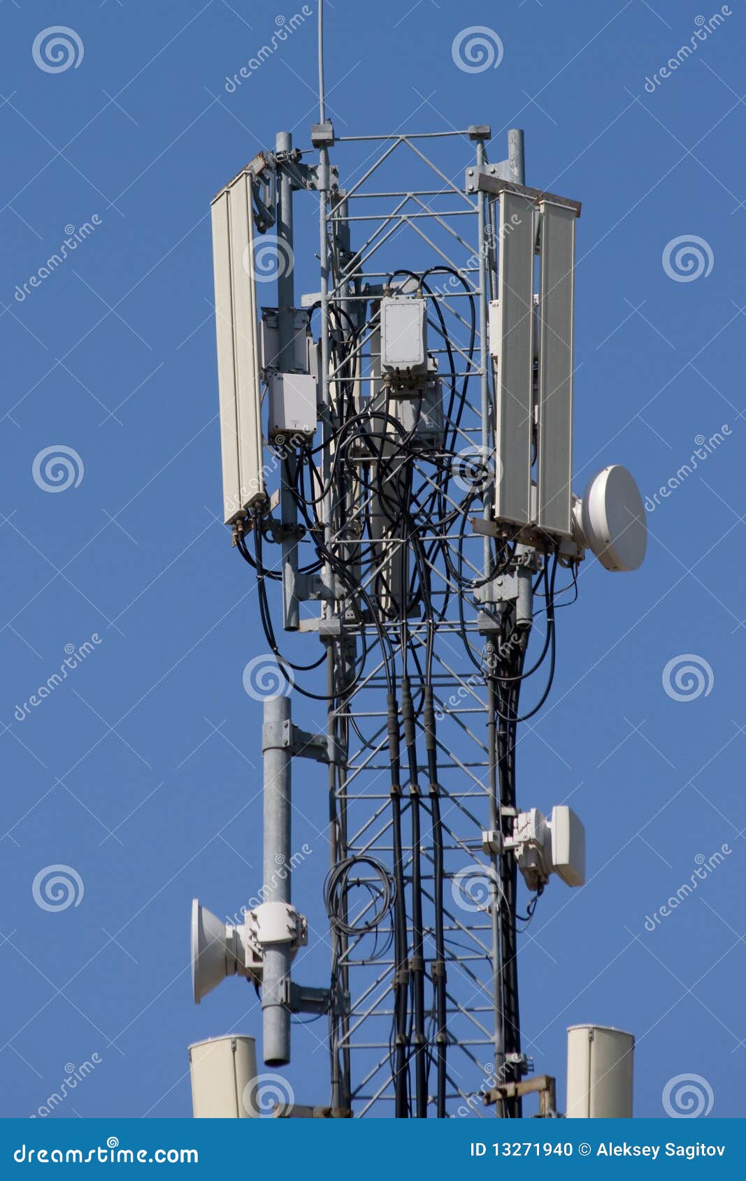 Antenna Mobile Communication. Stock Photo - Image of contact, microwave ...