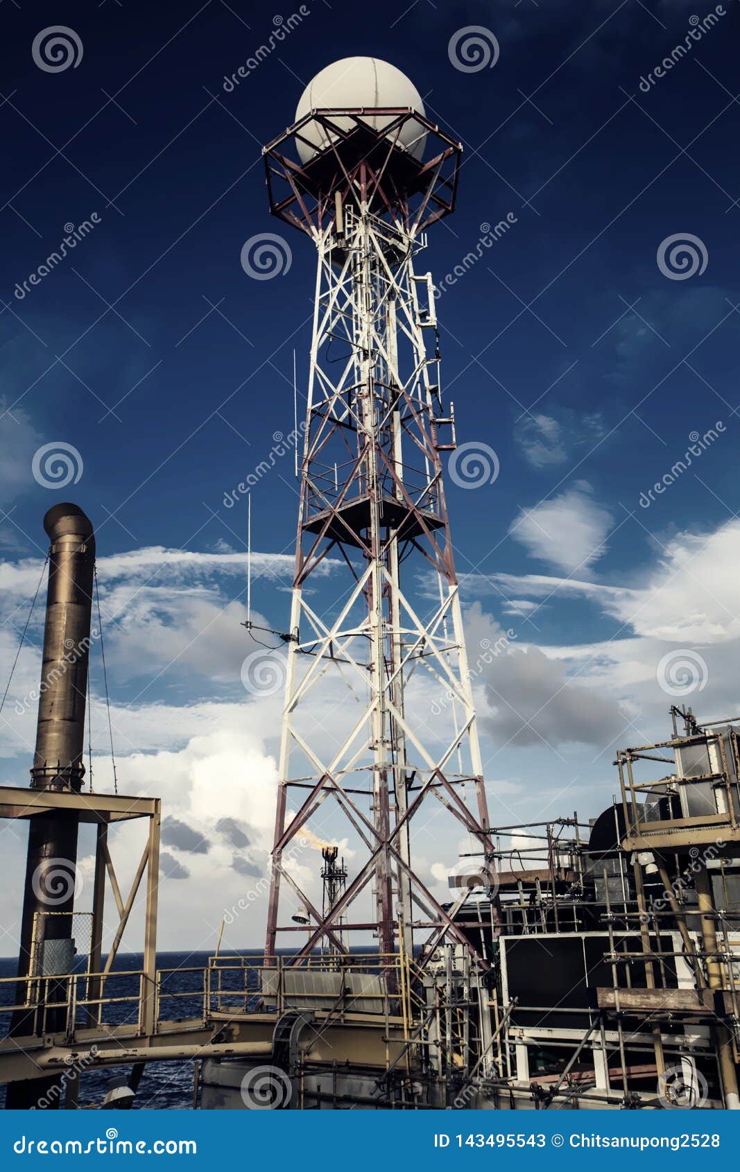 Antenna offshore stock image. Image of broadcast, communication - 143495543