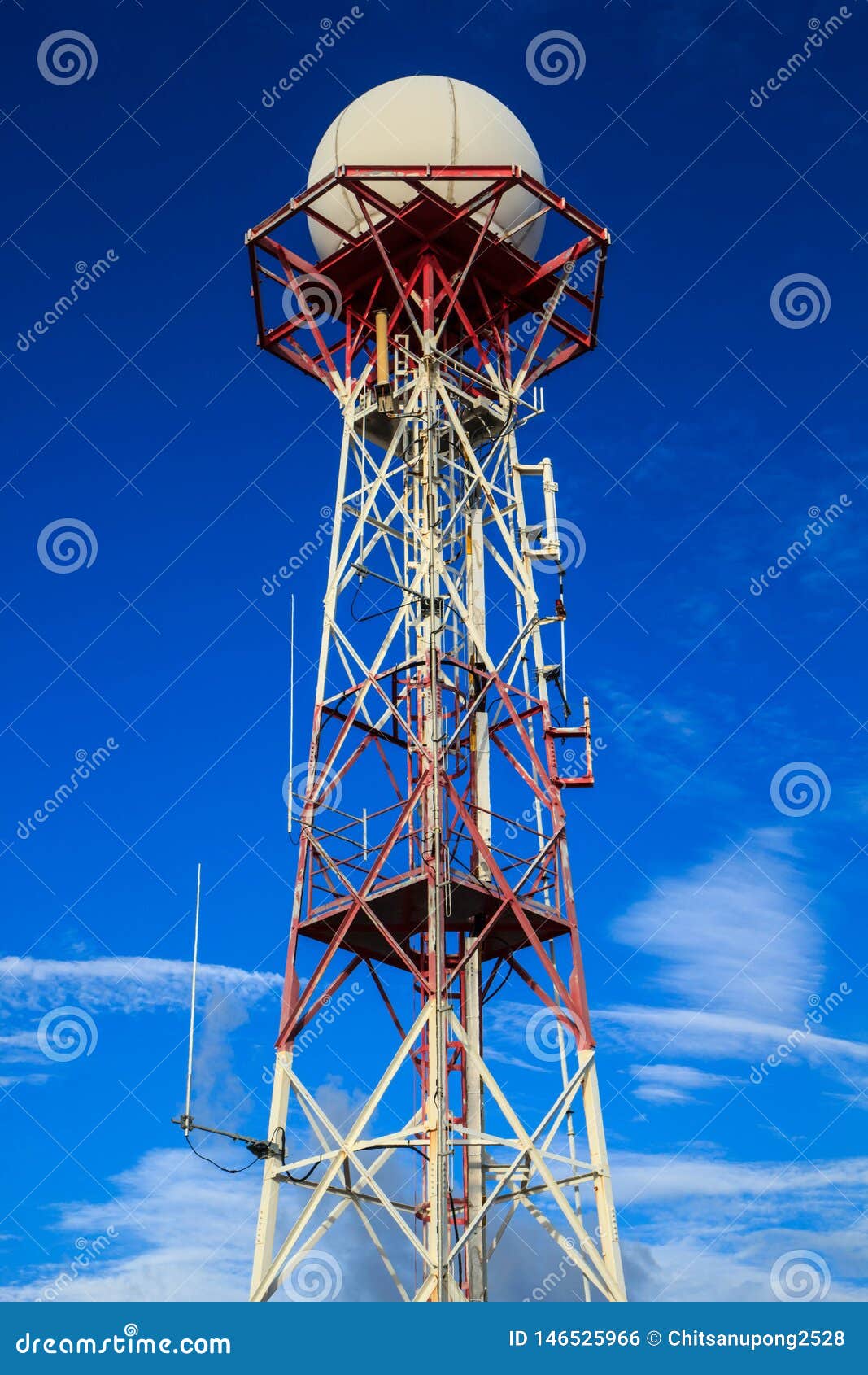 Antenna At Offshore Oil And Gas Wellhead Remote Platform For ...