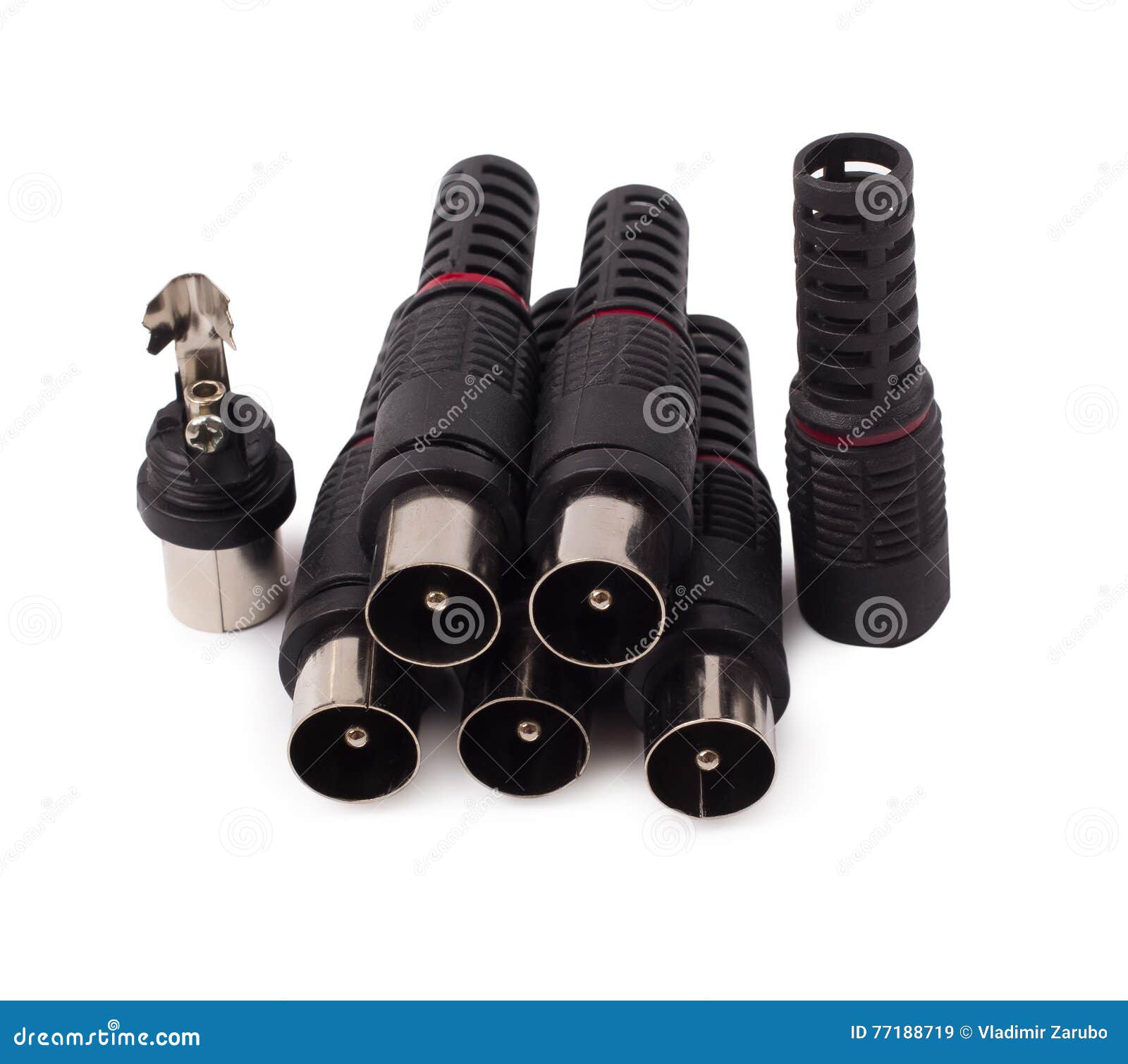 The antenna plugs stock image. Image of connector, screen - 77188719
