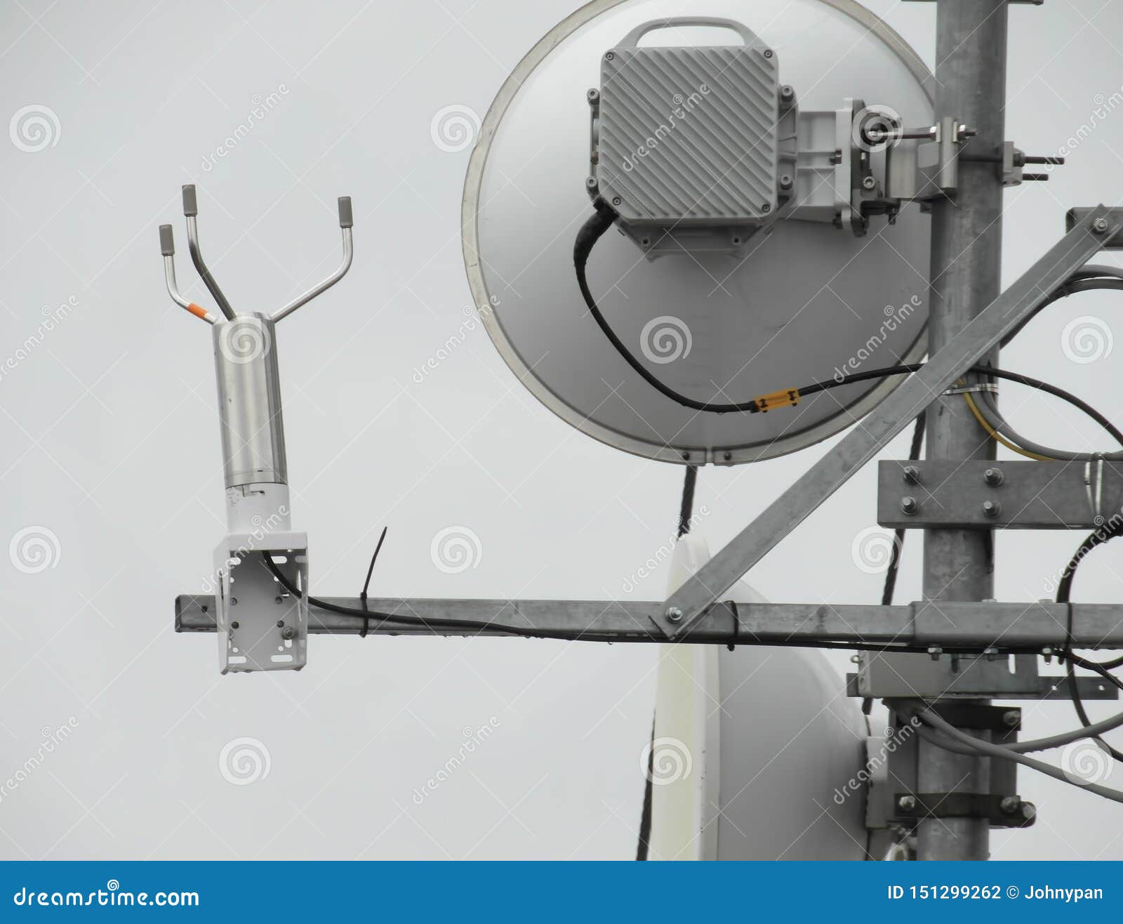 Antenna on a pole stock photo. Image of connection, equipment - 151299262