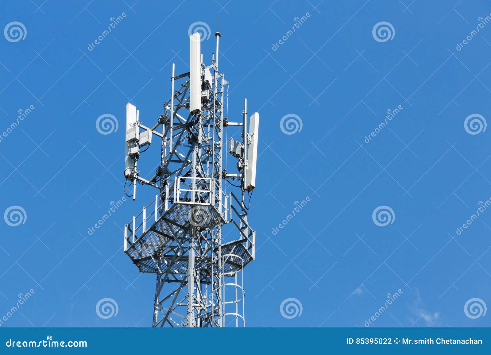 Antenna repeater tower stock photo. Image of angle, stained - 85395022