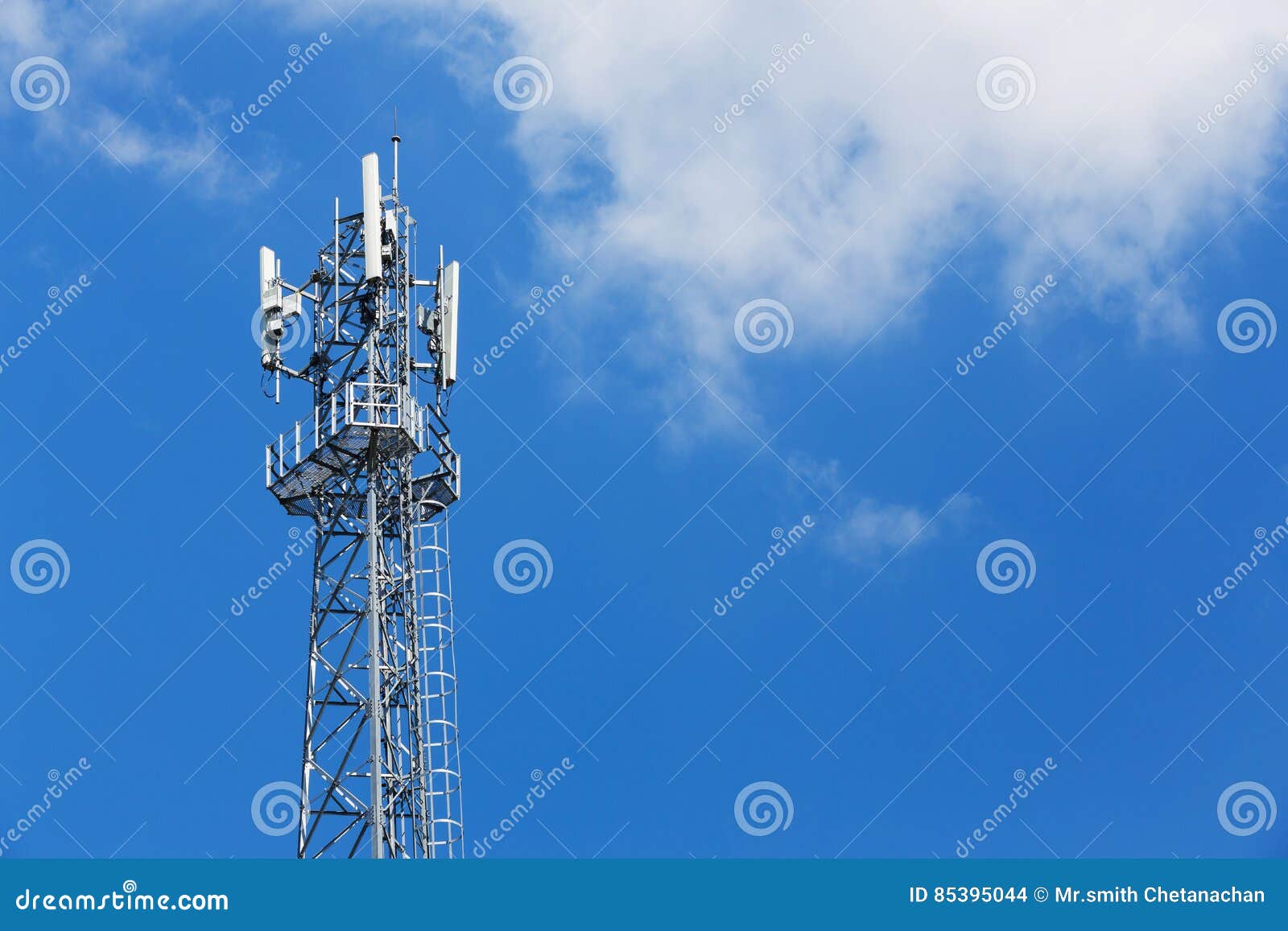 Antenna repeater tower stock photo. Image of steel, blue - 85395044