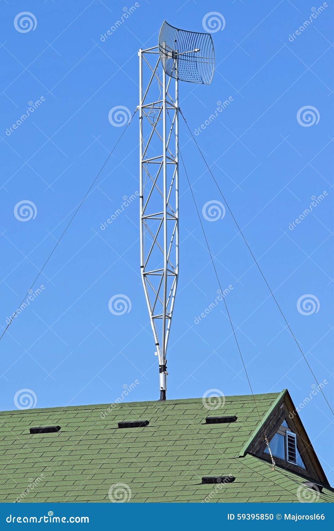 Antenna on the roof stock photo. Image of structure, technology - 59395850