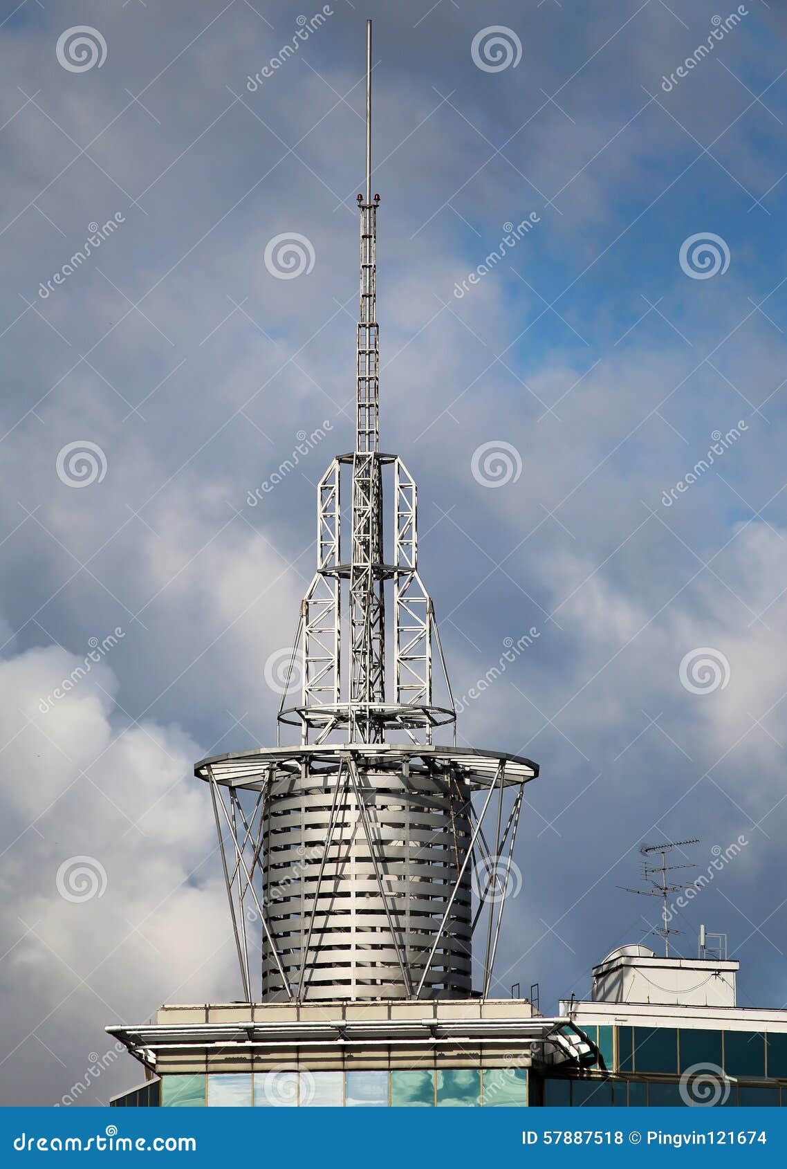 Antenna on the Roof of the Building Stock Photo - Image of signal ...