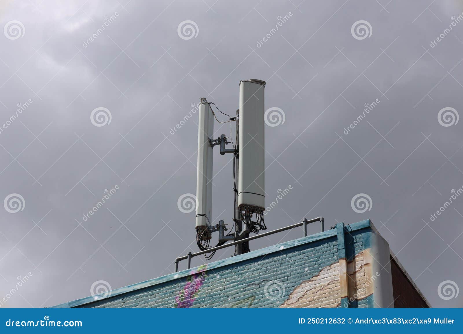 Antenna on the Rooftop for Mobile Communication Stock Photo - Image of ...