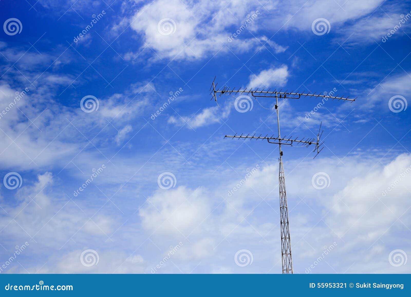 Antenna on sky stock image. Image of horizontal, equipment - 55953321