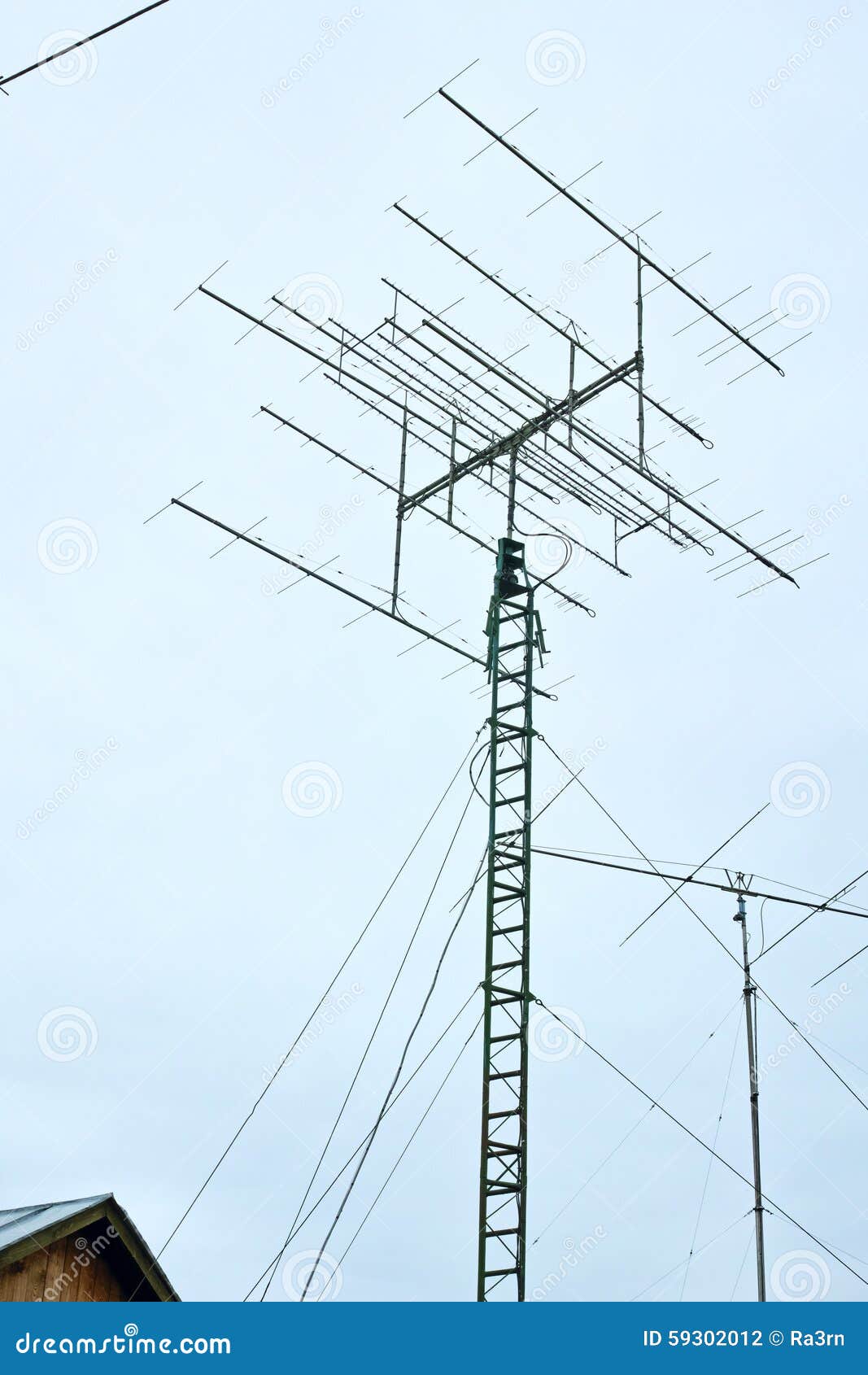 Antenna system mast stock photo. Image of installation - 59302012