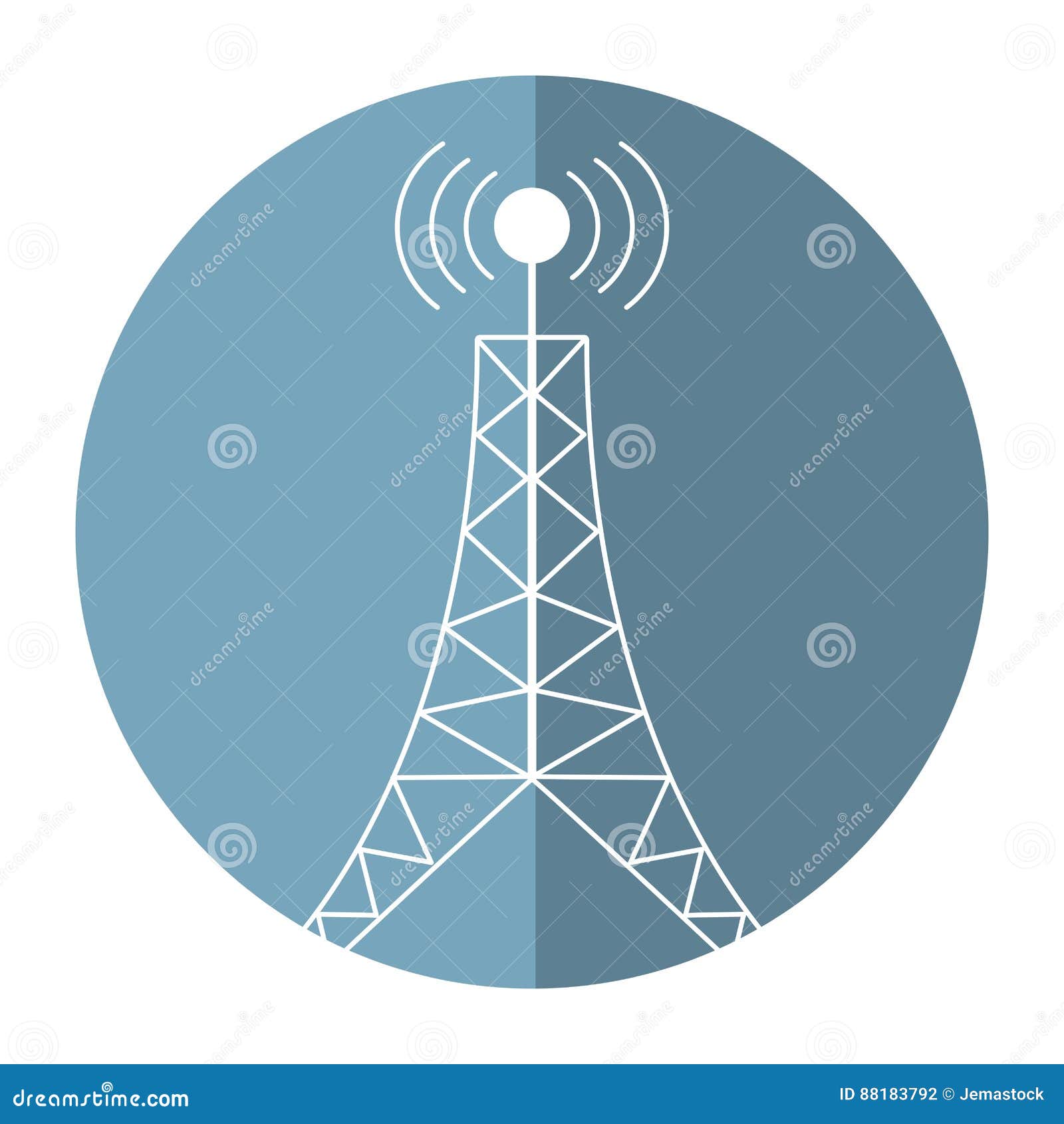 Antenna Tower Broadcast Connection Shadow Stock Illustration ...