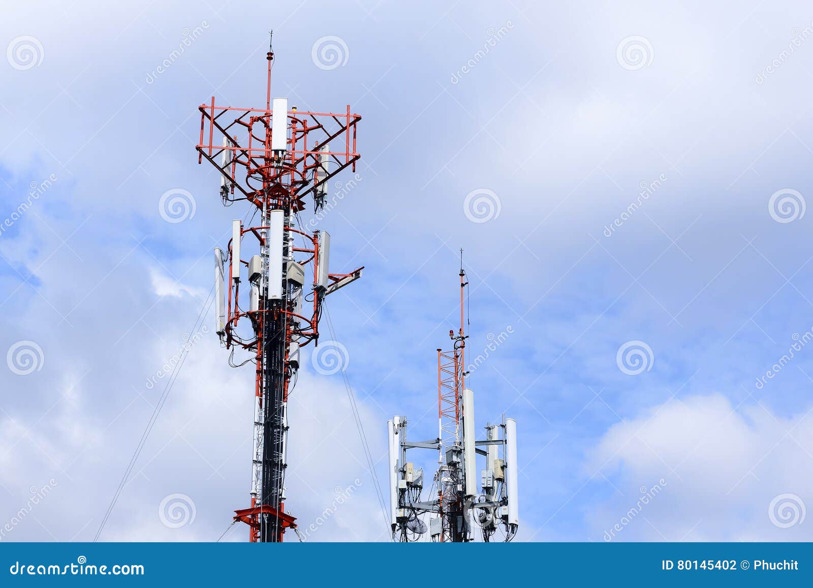Antenna Tower Building with the Blue Sky Stock Photo - Image of ...