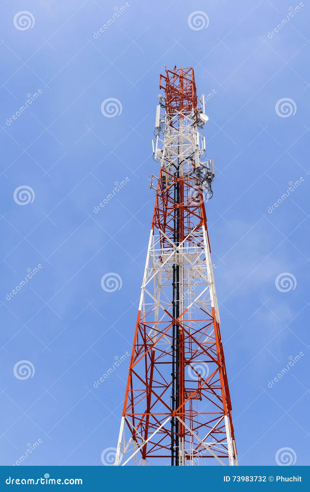 Antenna Tower Building with the Blue Sky Stock Photo - Image of ...