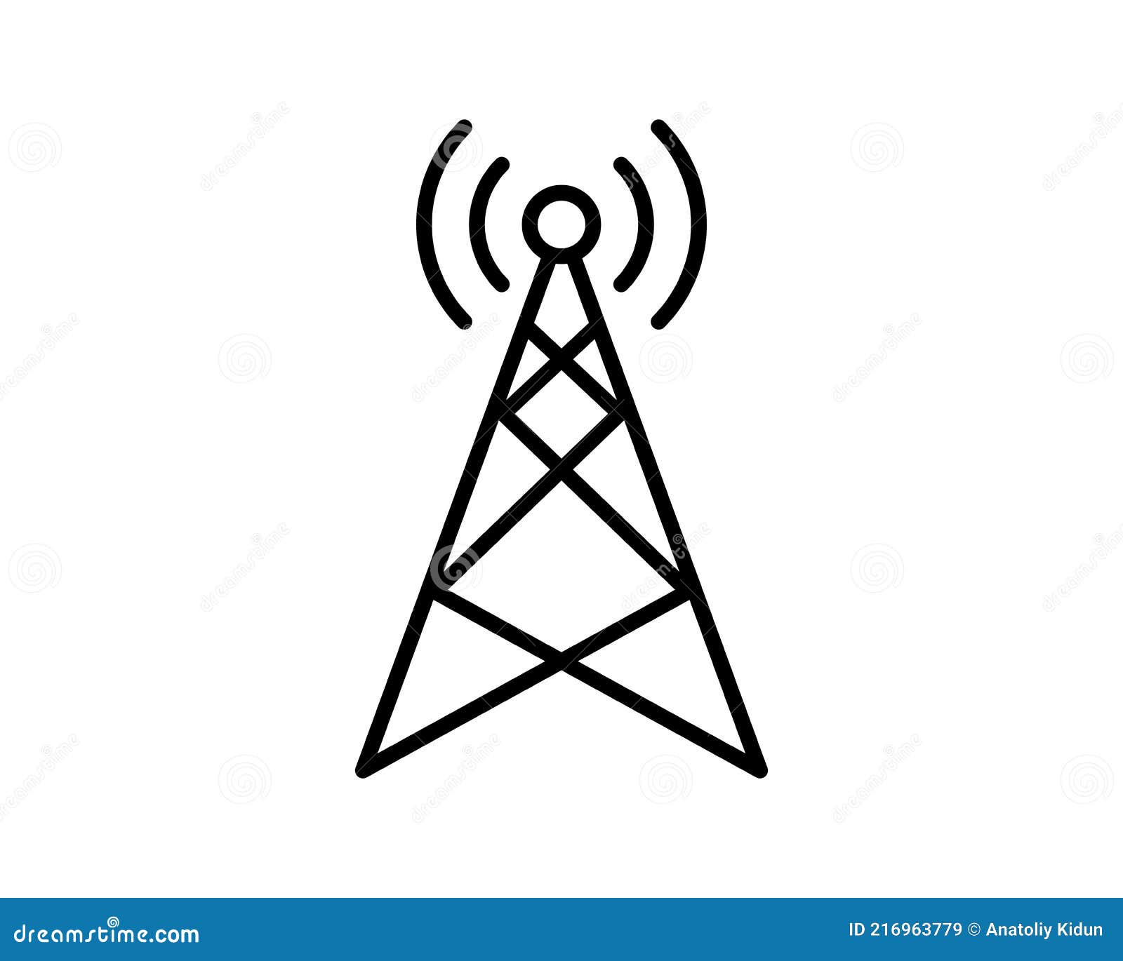 Antenna Tower Icon With Tall Telecommunication Broadcast Radio Mast Or ... Antenna Tower Icon With Tall Telecommunication Broadcast Radio Mast Or ...