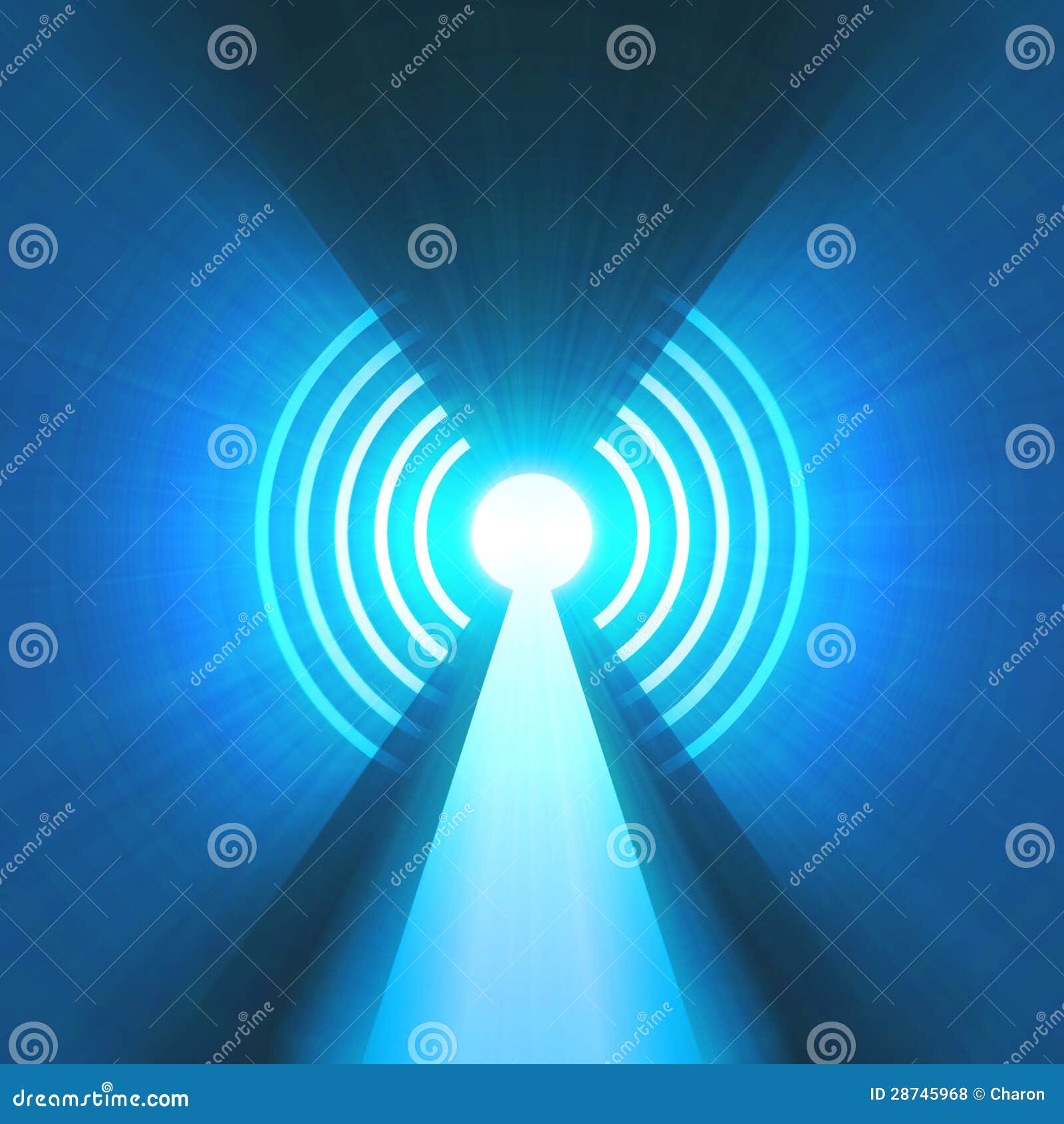 Antenna Tower with Signal Light Flare Stock Illustration - Illustration ...