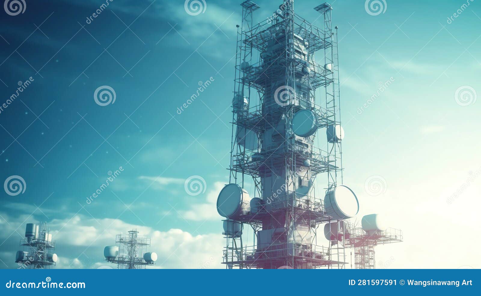 Antenna Tower of Telecommunication AI Generated Image Stock ...